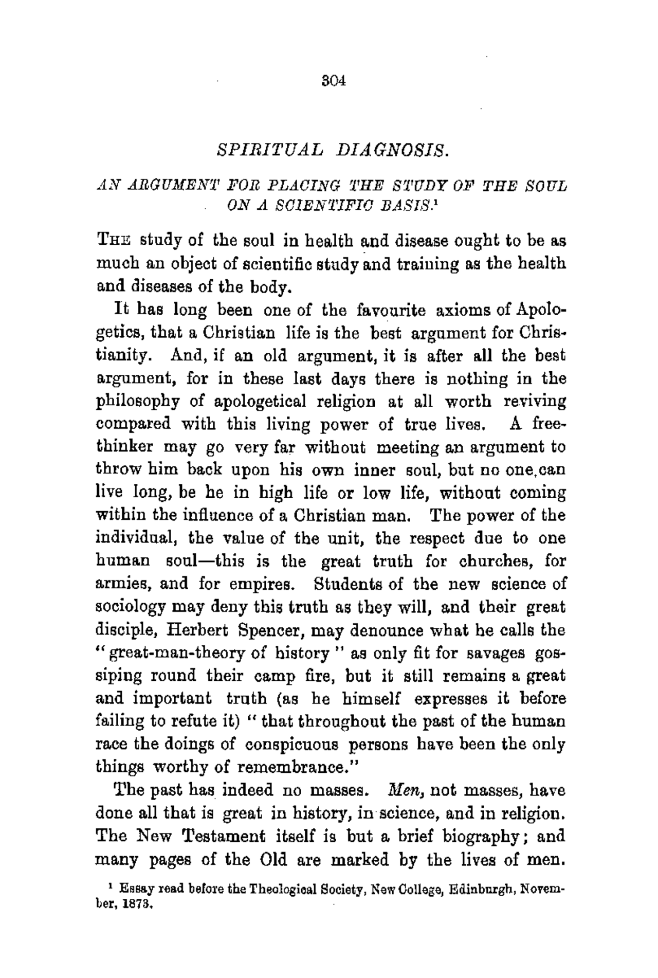 Spiritual diagnosis. | Study notes Religion | Docsity