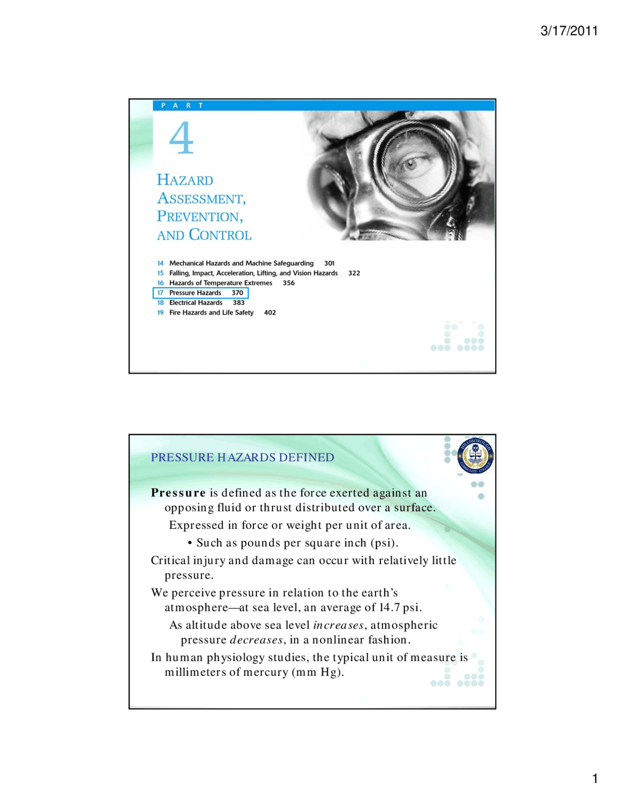 PRESSURE HAZARDS DEFINED Pressure is defined as the ... | Schemes and ...