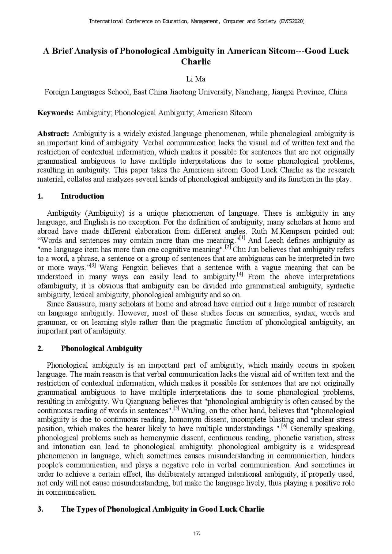 A Brief Analysis of Phonological Ambiguity in American Sitcom | Exams ...