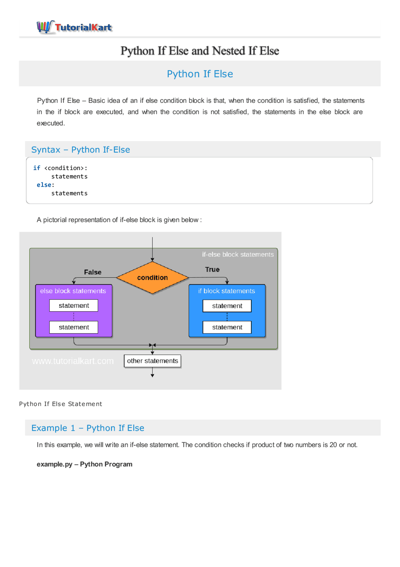 Python If Else And Nested If Else Summaries Programming Languages Docsity