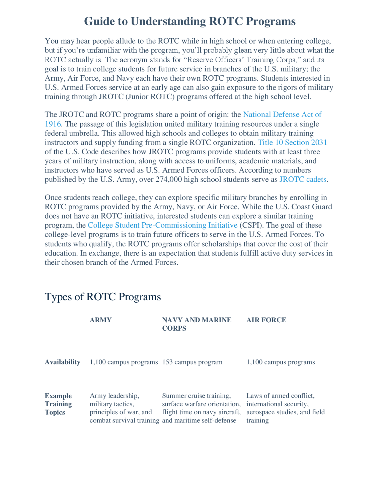 Guide To Understanding Rotc Programs Exams Nursing Docsity