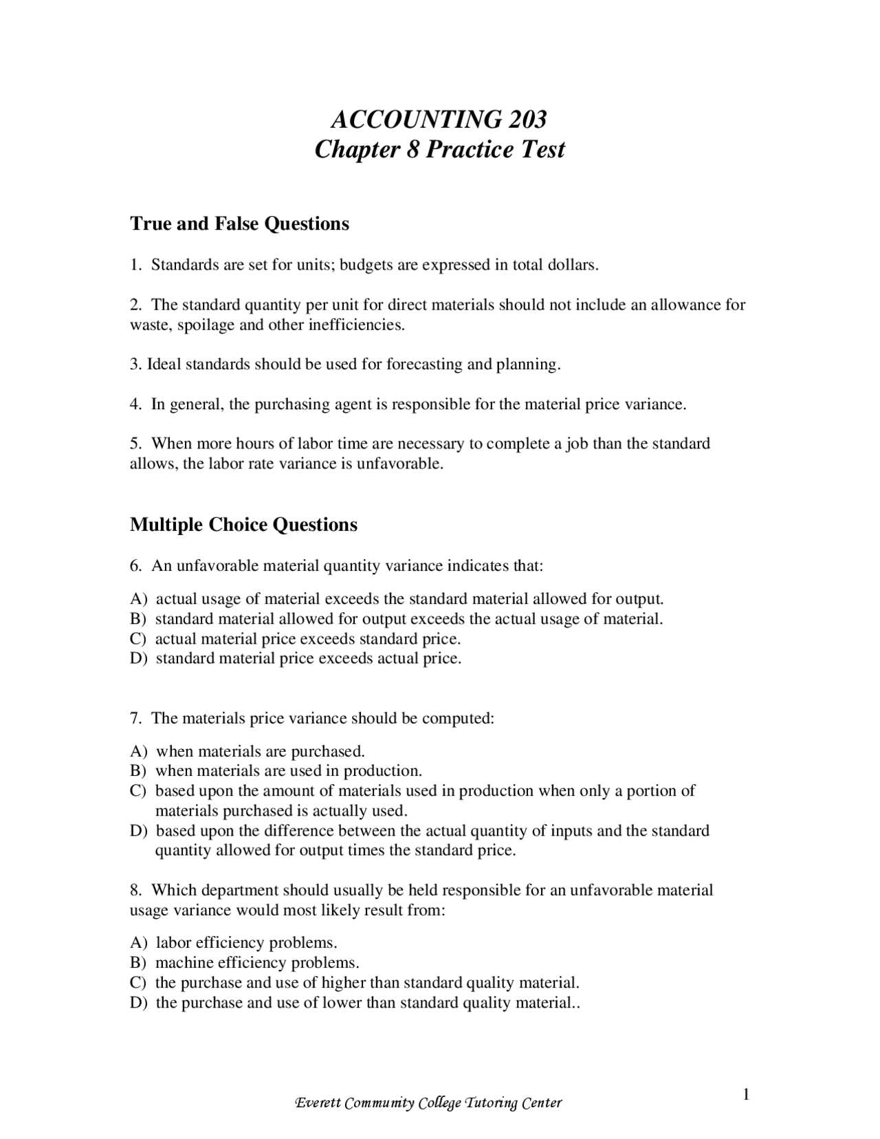 Accounting-203-chapter-8-test.pdf | Summaries Accounting | Docsity