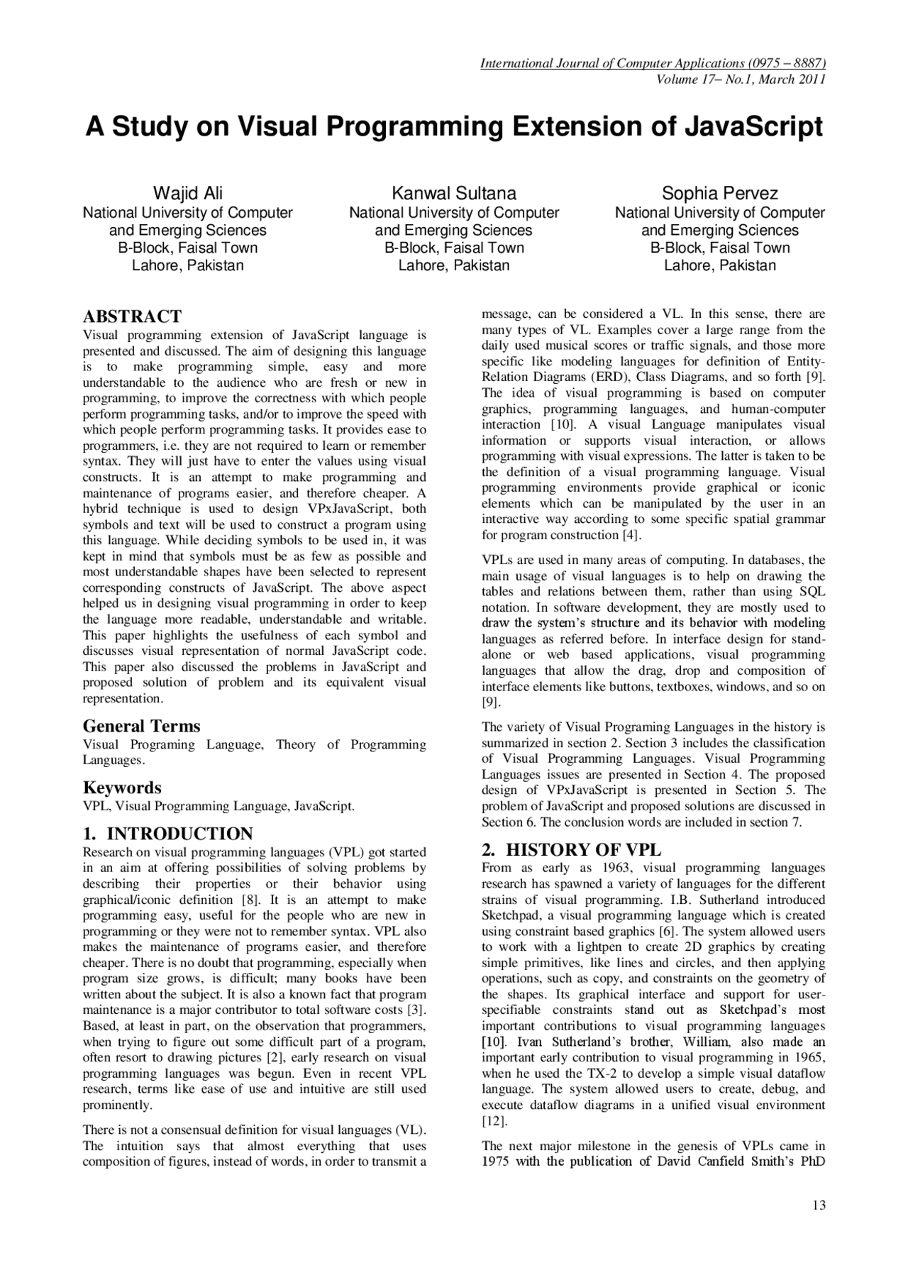 A Study on Visual Programming Extension of JavaScript | Exercises Design | Docsity