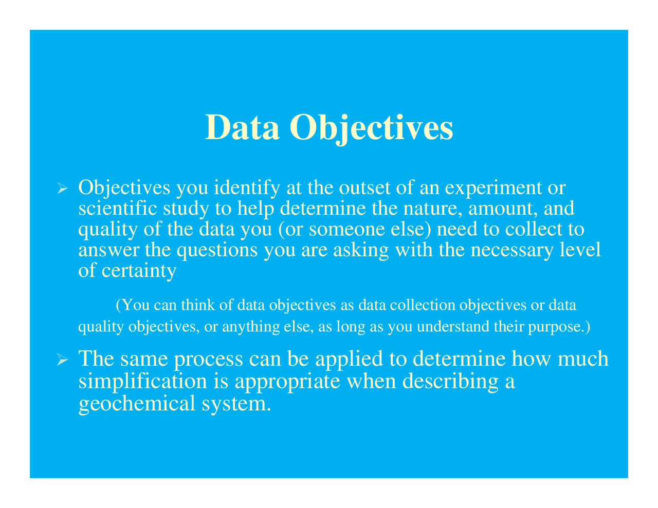 Data Objectives | Summaries Design | Docsity
