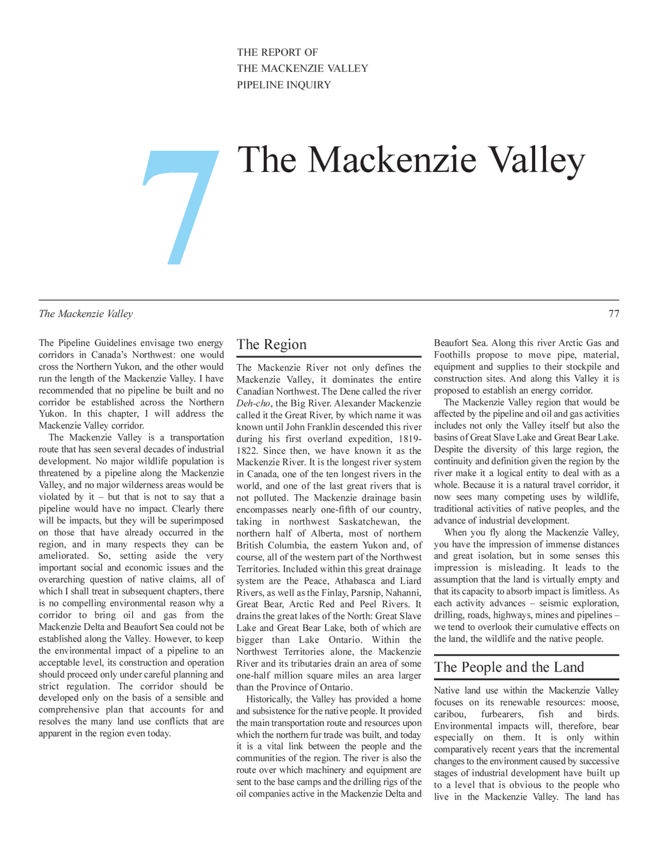 The Mackenzie Valley | Schemes and Mind Maps Construction | Docsity