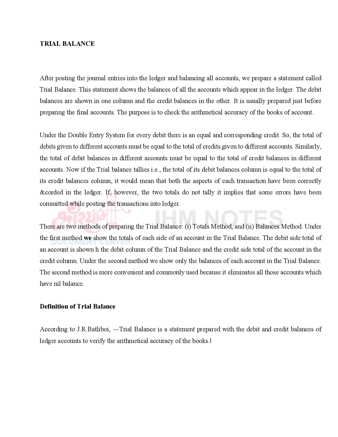 TRIAL BALANCE After posting the journal entries into the ...