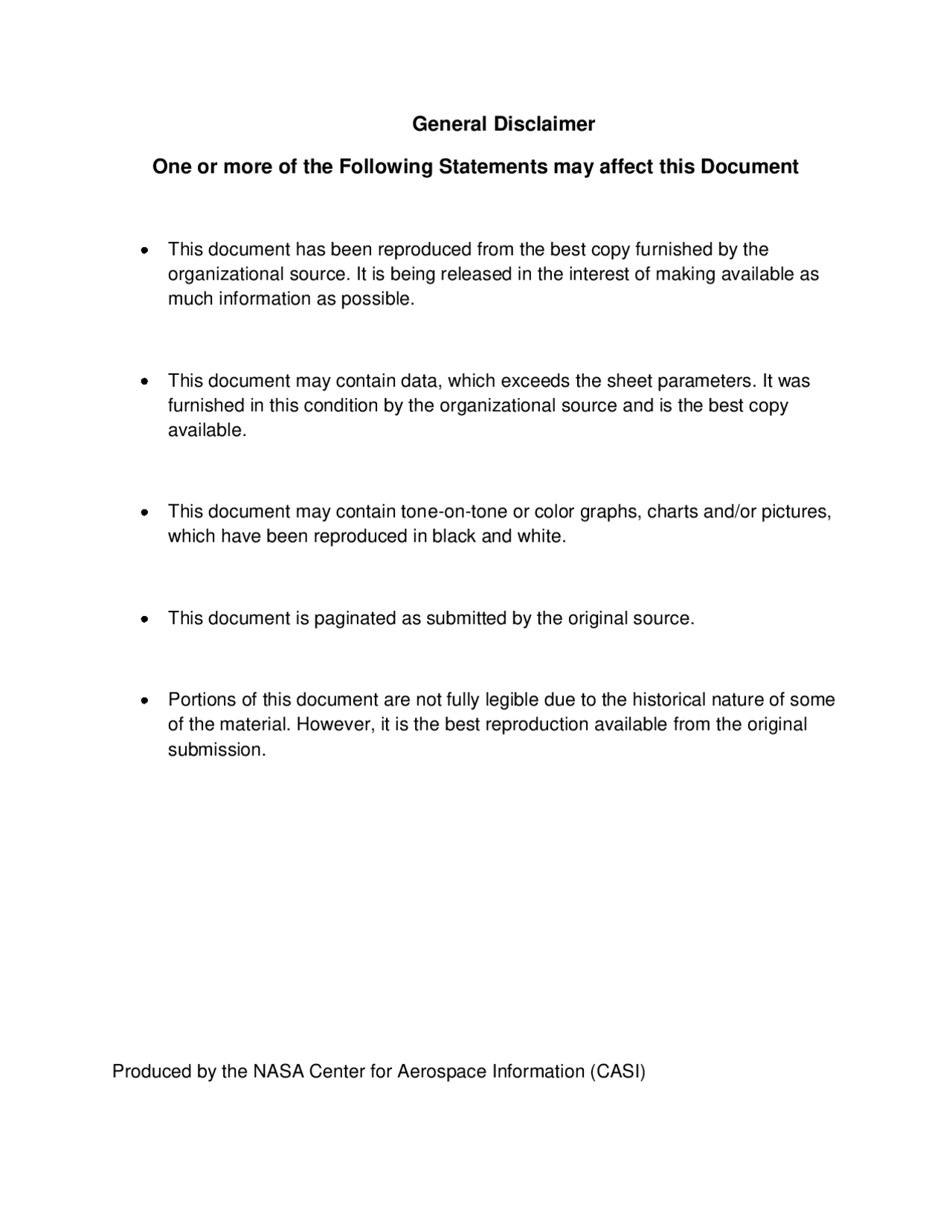 General Disclaimer One or more of the Following Statements ...