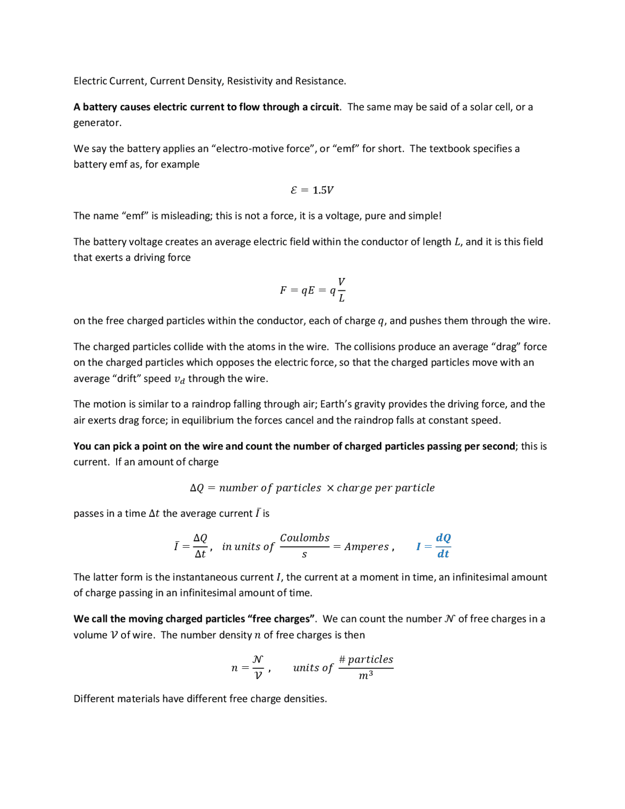 Electric Current Current Density Resistivity And Resistance Exercises Basic Electronics