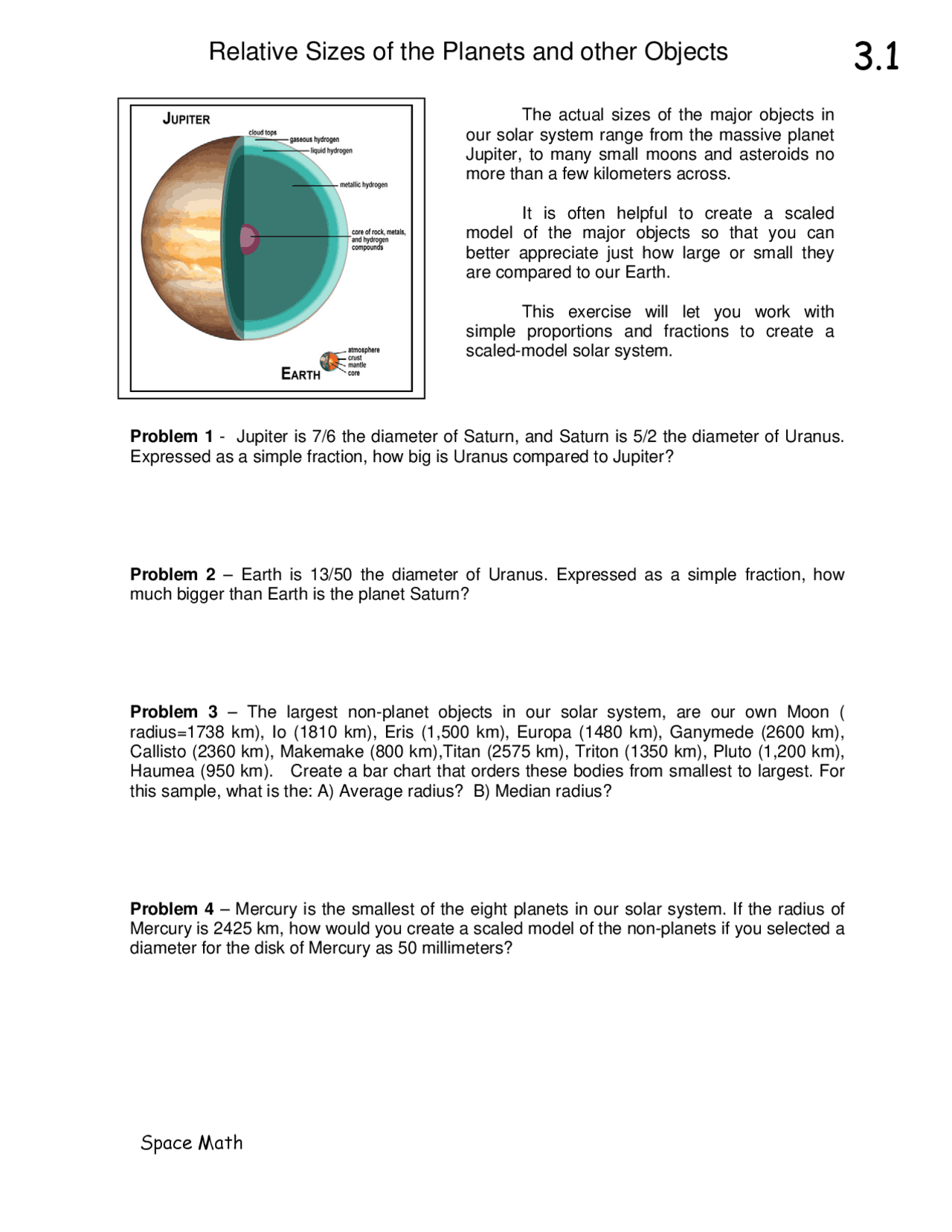 Relative Sizes Of The Planets And Other Objects Schemes And Mind Maps