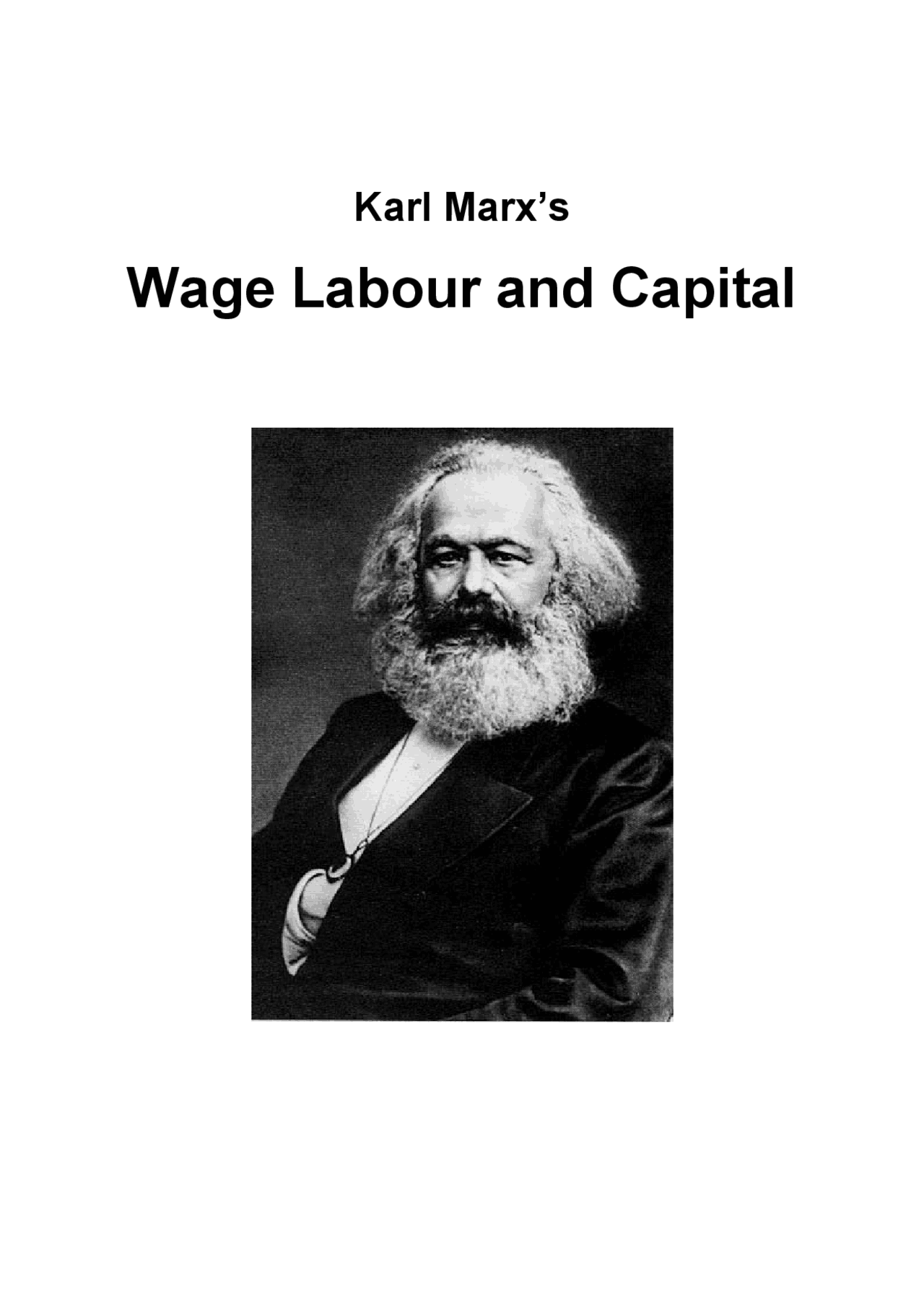Wage Labour and Capital: A Study Guide | Exercises German | Docsity