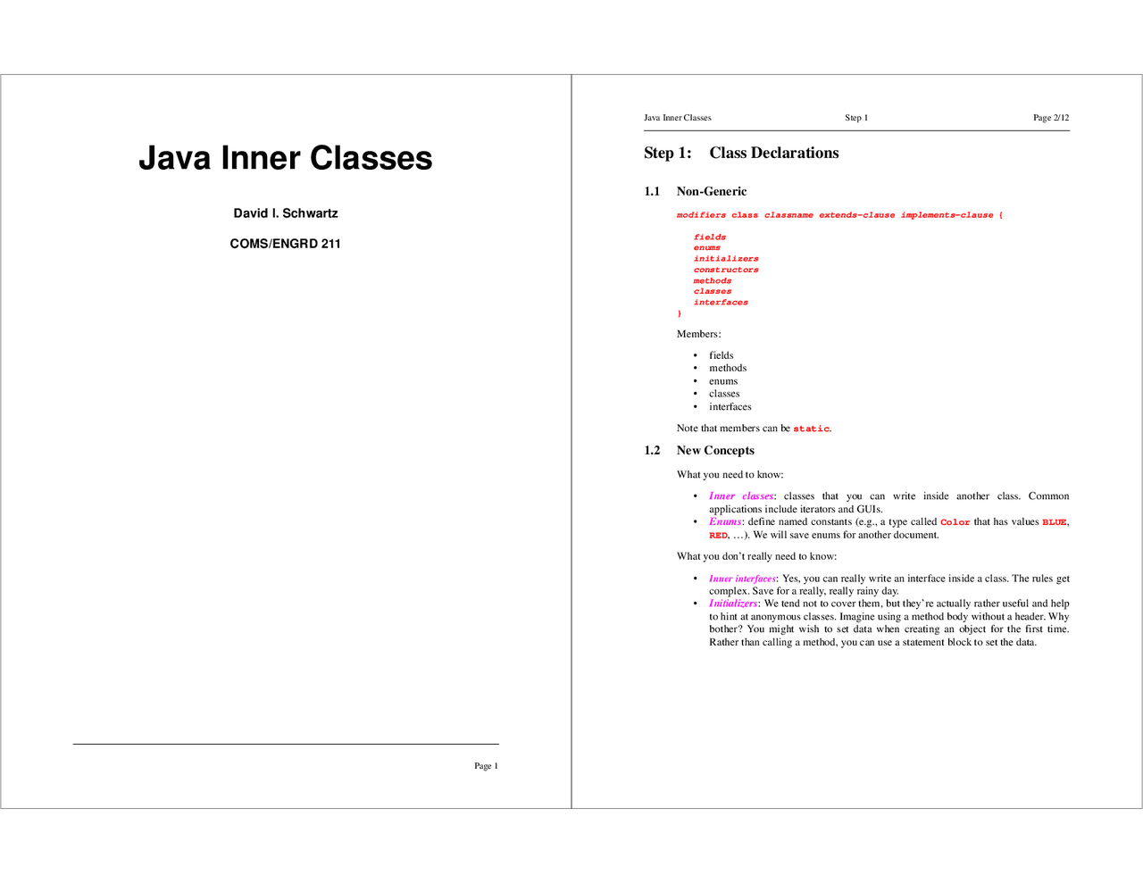 Java Inner Classes Exercises Java Programming Docsity 4839