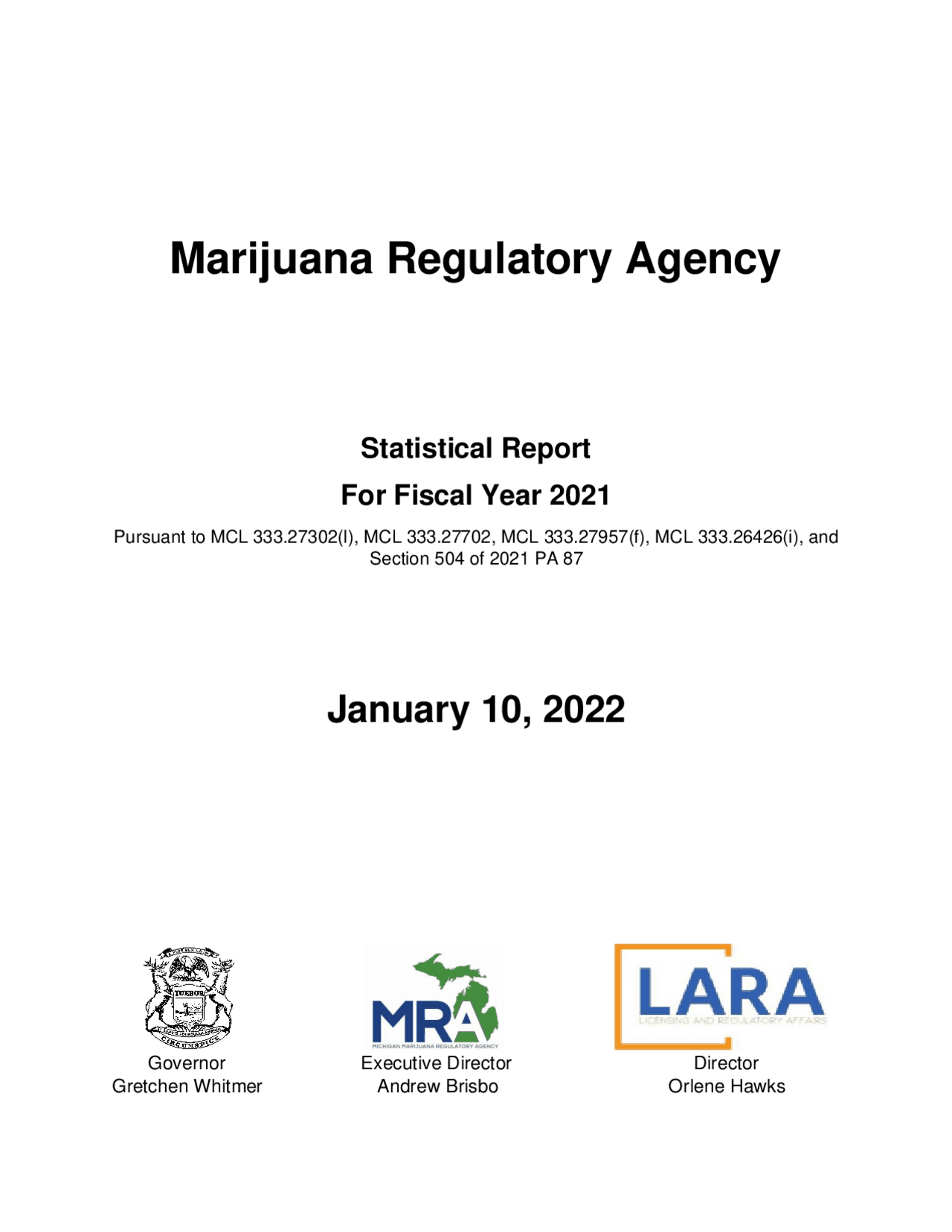 Marijuana Regulatory Agency | Study notes Design | Docsity