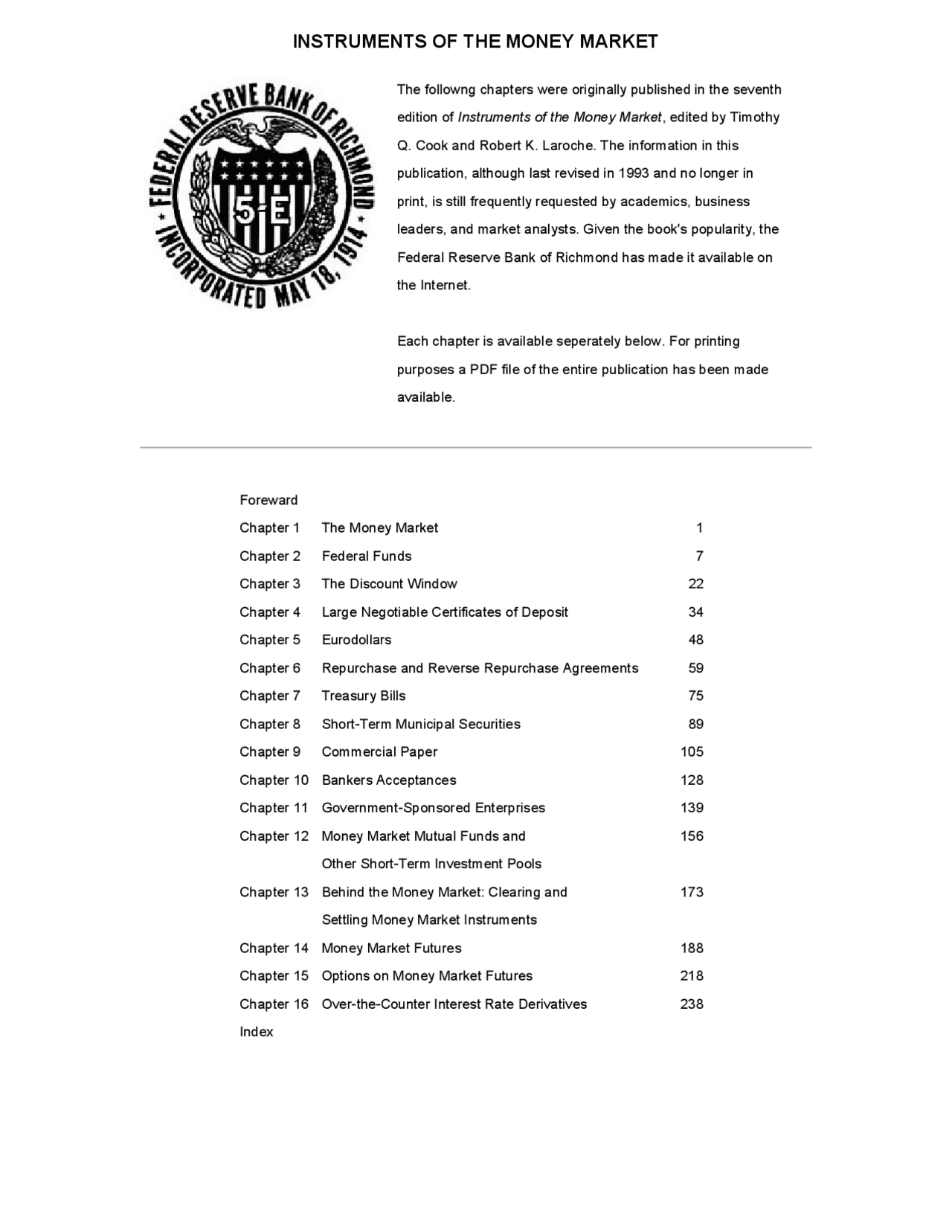PDF Instruments of the Money Market | Summaries Finance | Docsity