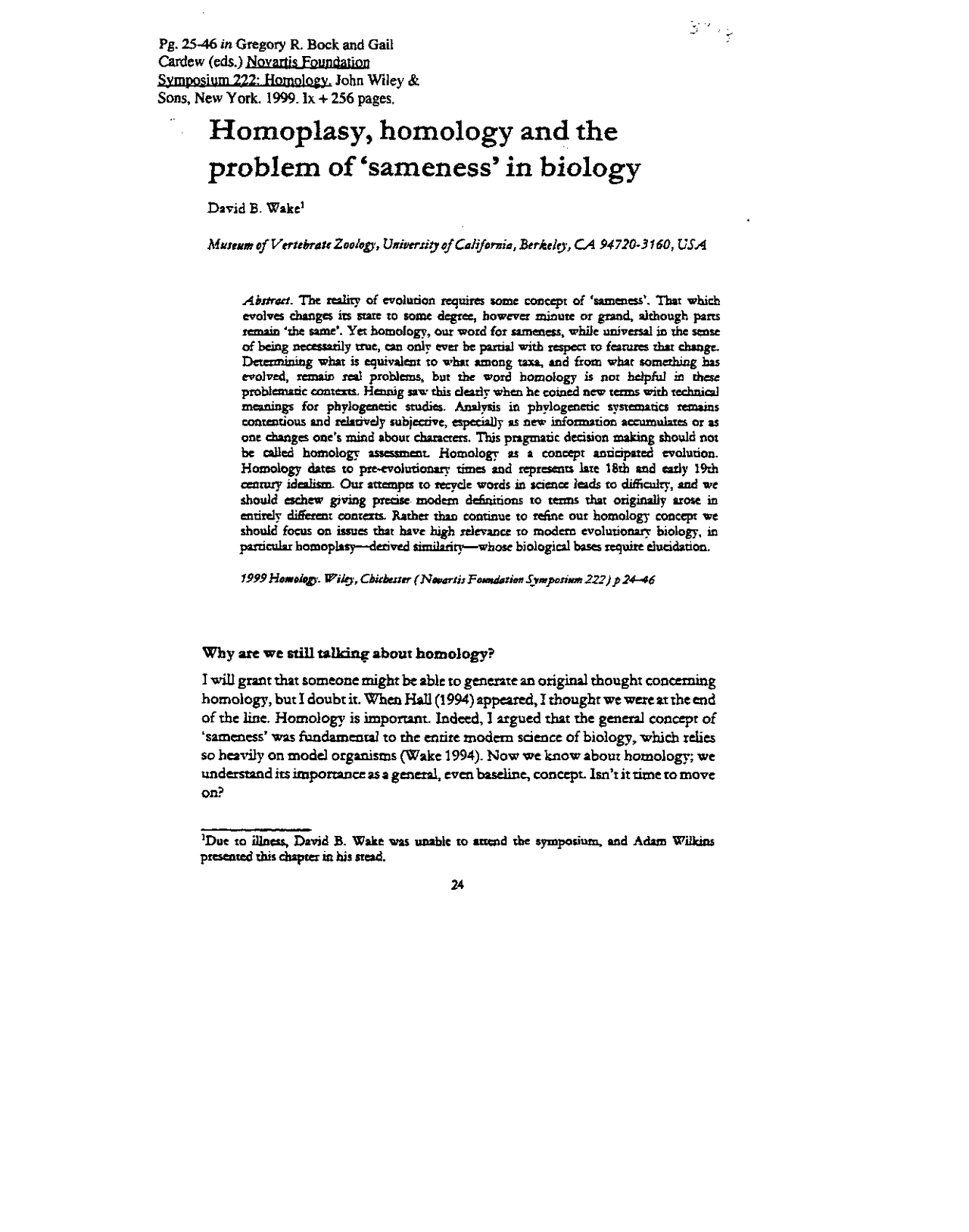Homoplasy, homology and the | Lecture notes Biology | Docsity