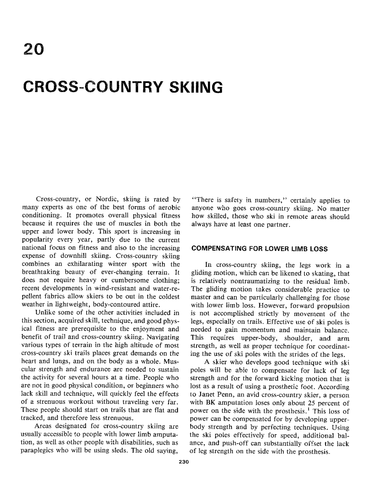 20. Cross-Country Skiing | Schemes and Mind Maps Sport Studies | Docsity