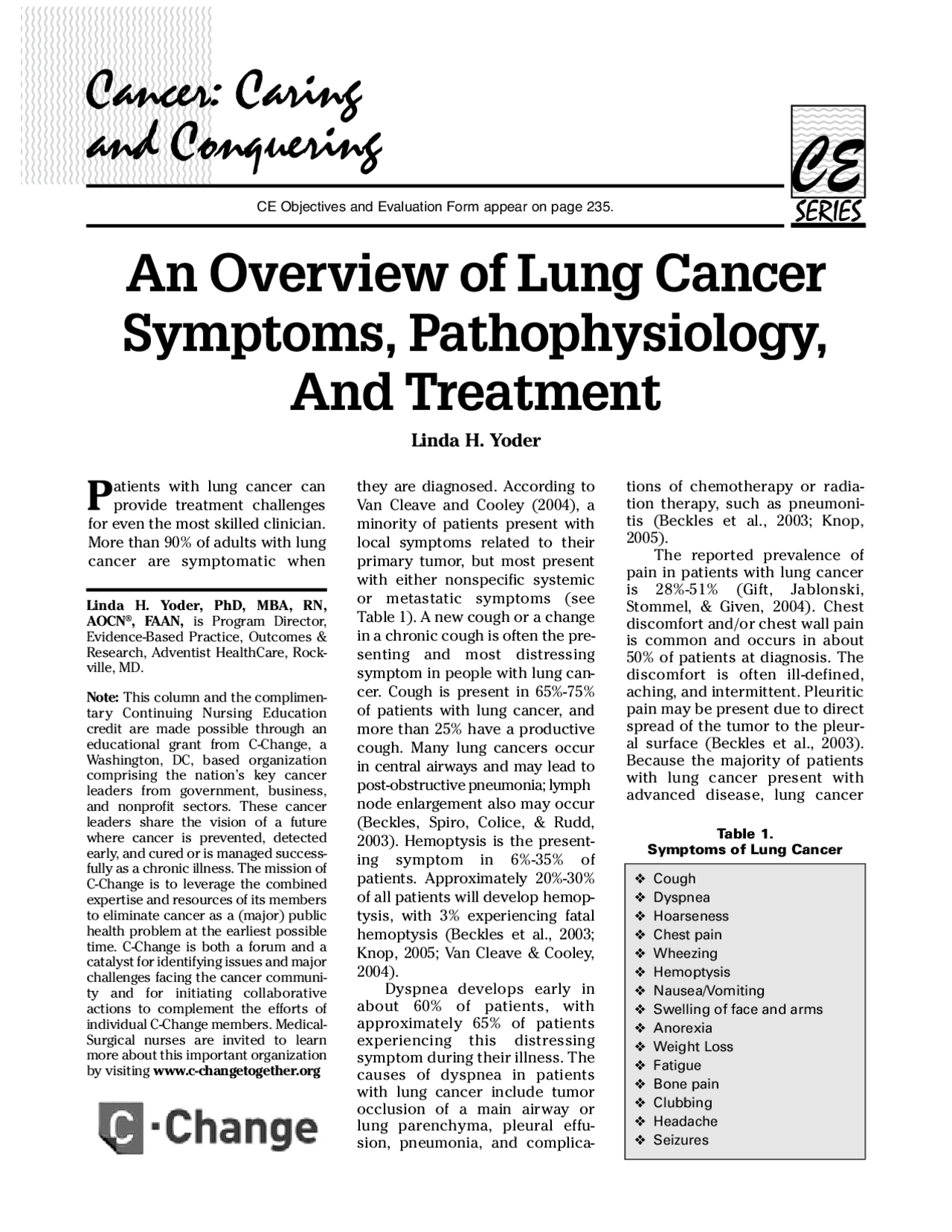 An Overview of Lung Cancer Symptoms, Pathophysiology ... | Schemes and ...