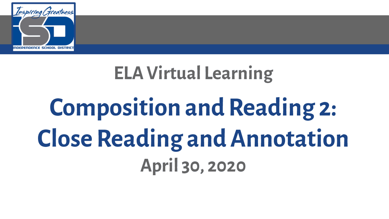 Composition And Reading 2 Close Reading And Annotation Schemes And