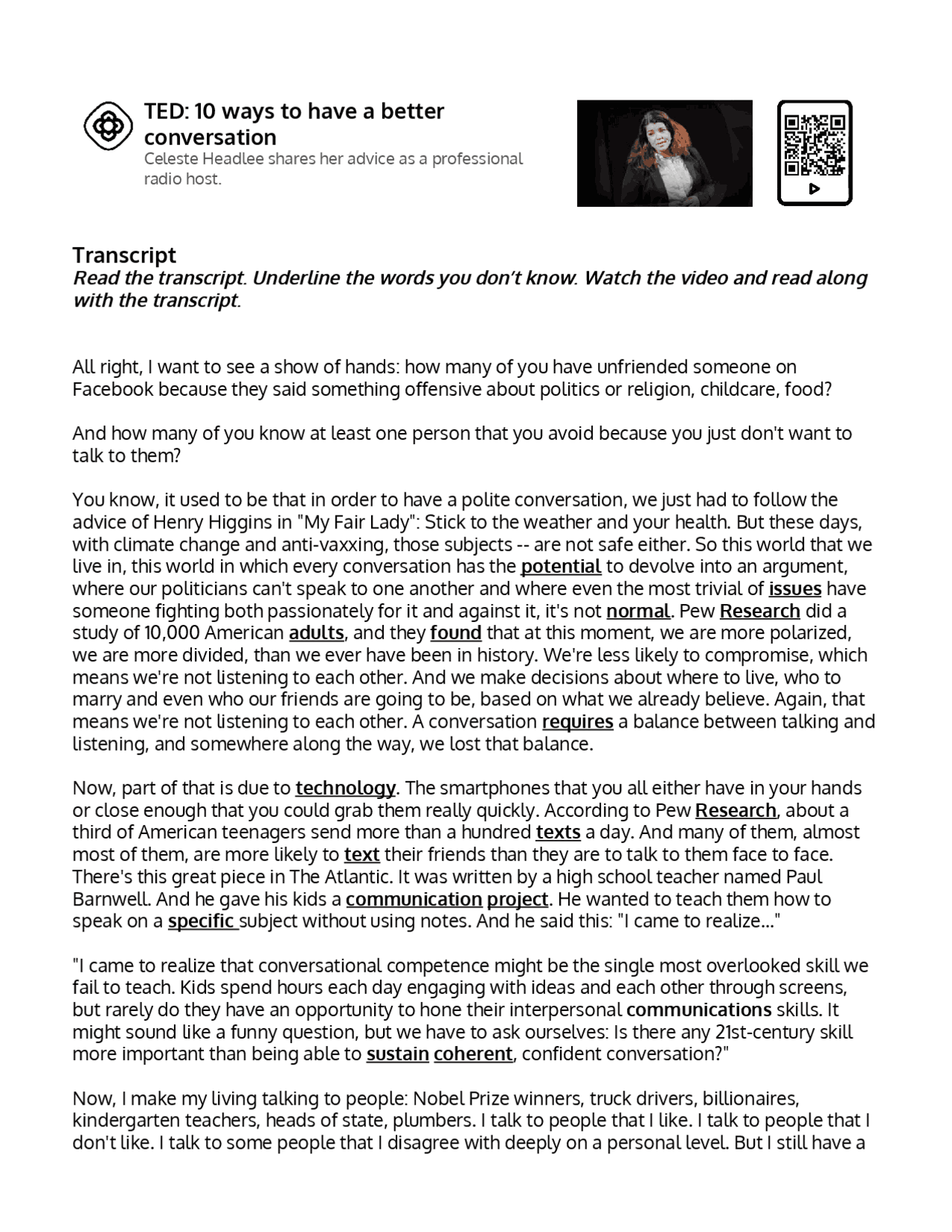 10 ways to have a better conversation Transcript | Summaries Religion ...