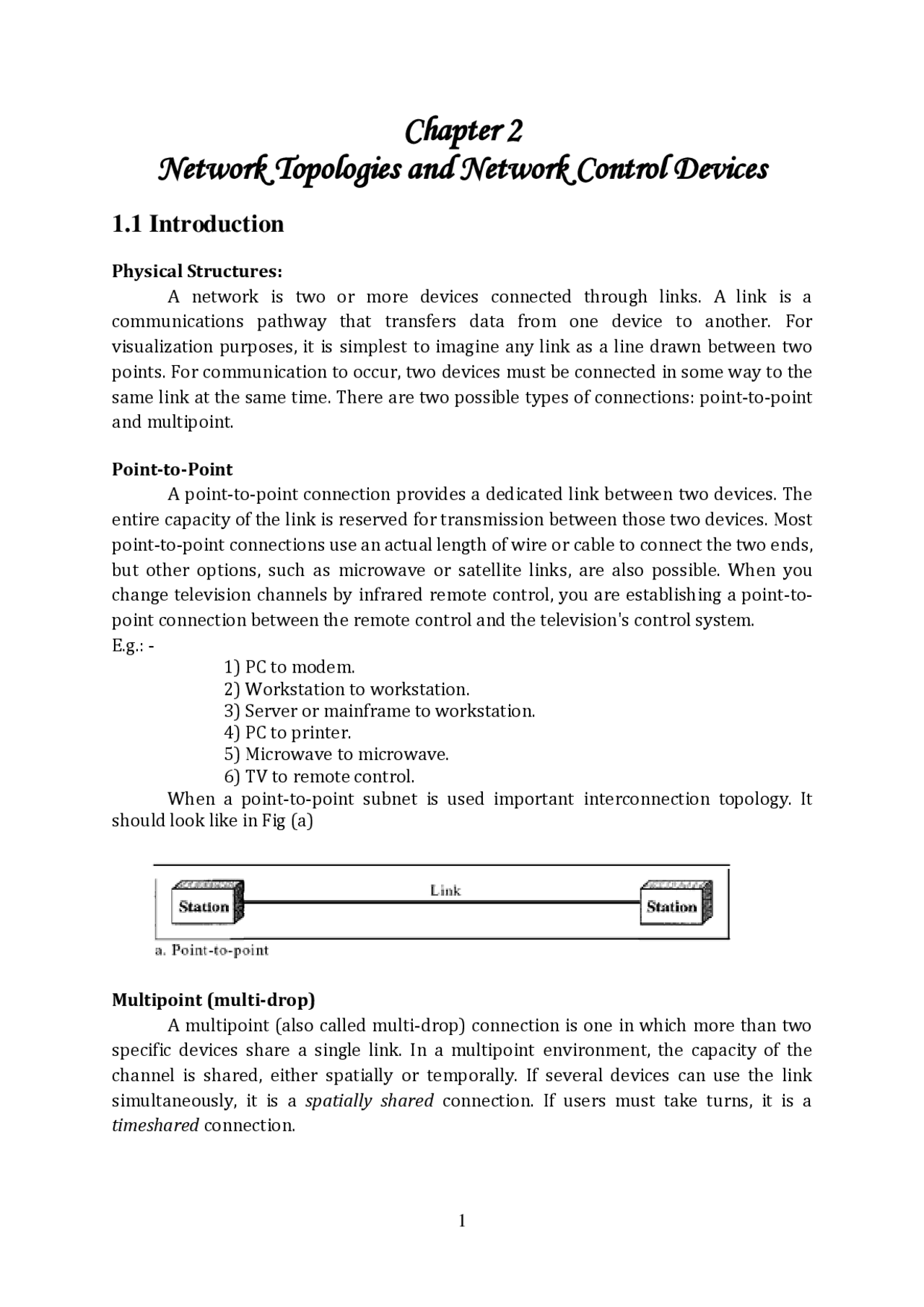 Chapter 2 Network Topologies And Network Control Devices Slides Topology Docsity