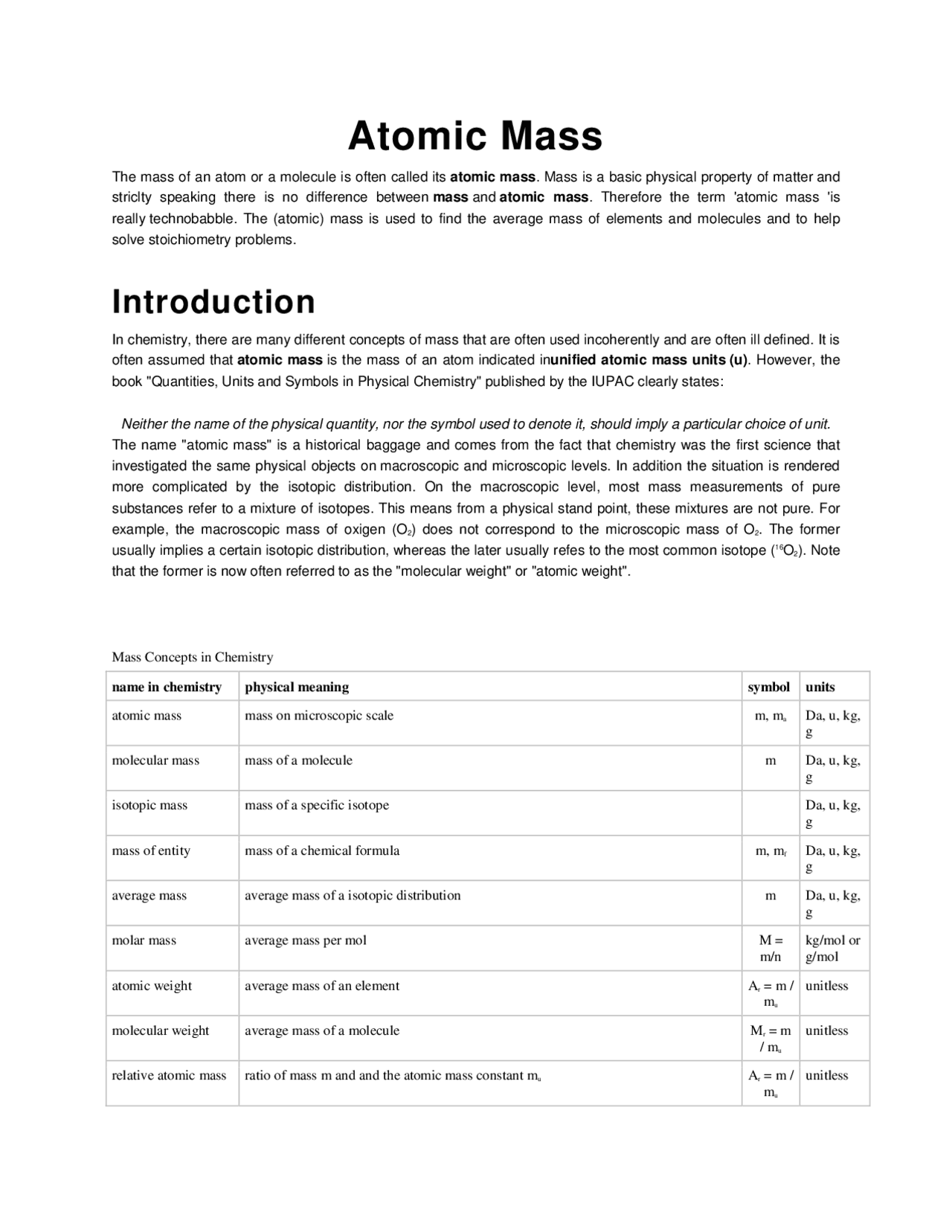 Atomic Mass: Concepts, Units, and Applications in Chemistry | Lecture ...