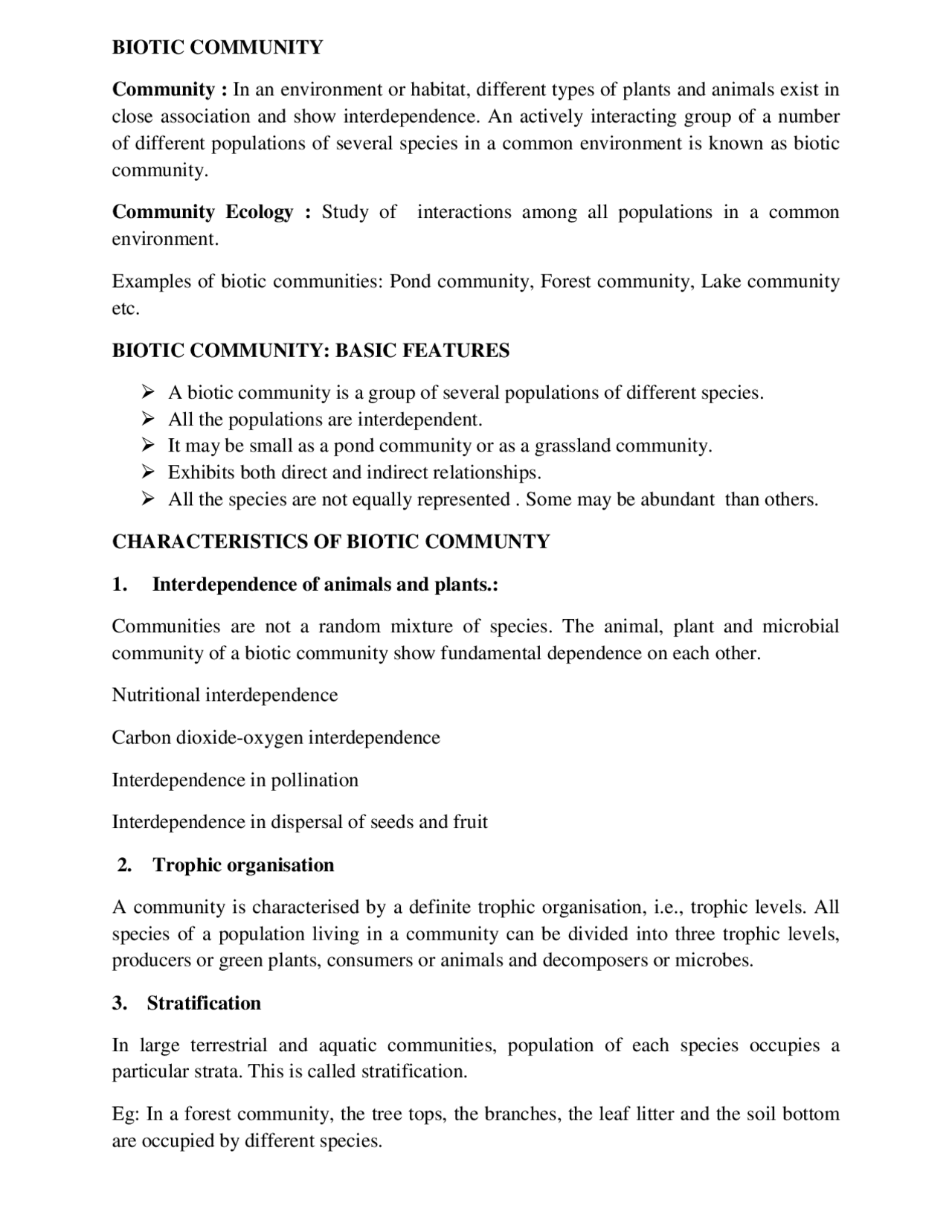 Biotic-Community-Notes.pdf | Study notes Biology | Docsity