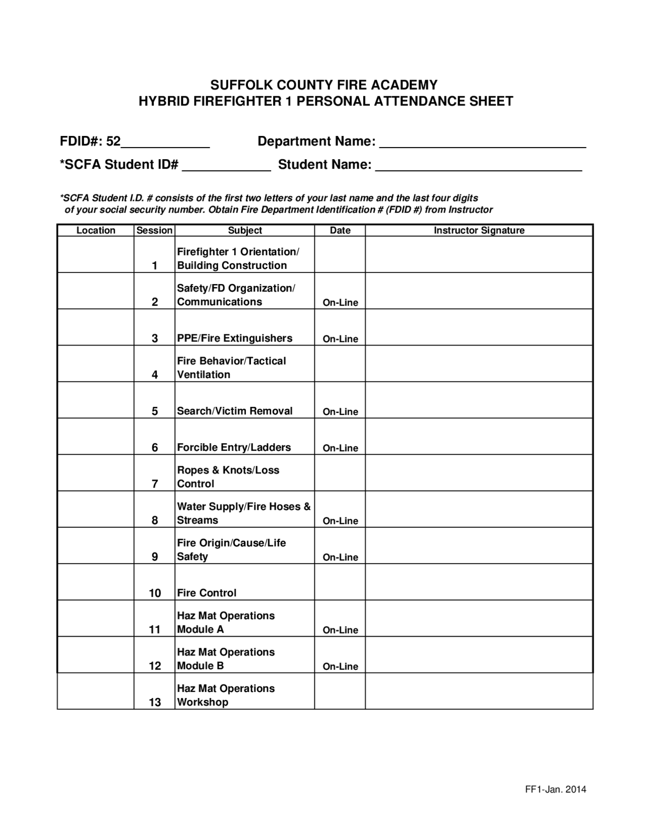 SUFFOLK COUNTY FIRE ACADEMY HYBRID FIREFIGHTER ... | Exercises ...