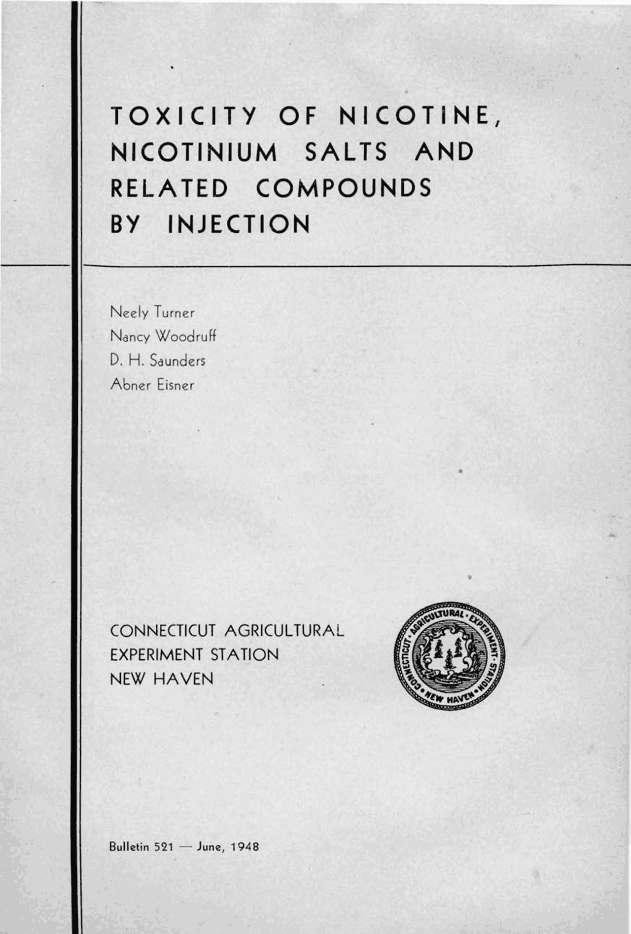 Toxicity of Nicotine, Nicotinium Salts and Related Compounds ...