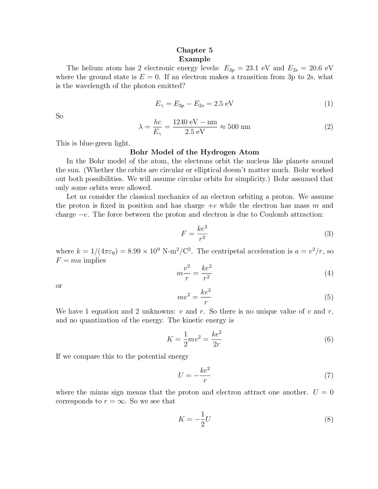 Chapter 5 Example The Helium Atom Has 2 Electronic Energy Slides
