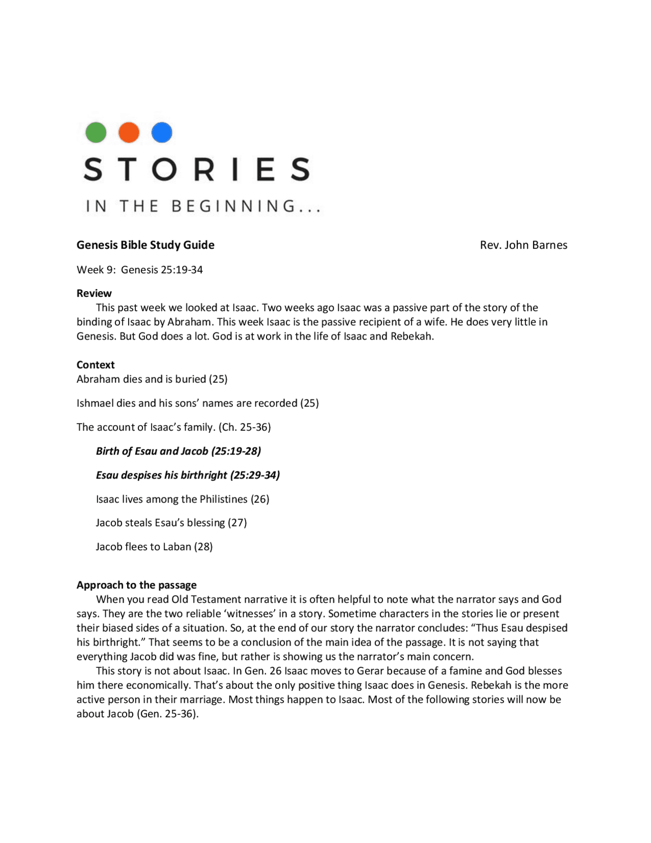 Genesis Bible Study Guide Rev. John Barnes | Schemes and Mind Maps ...