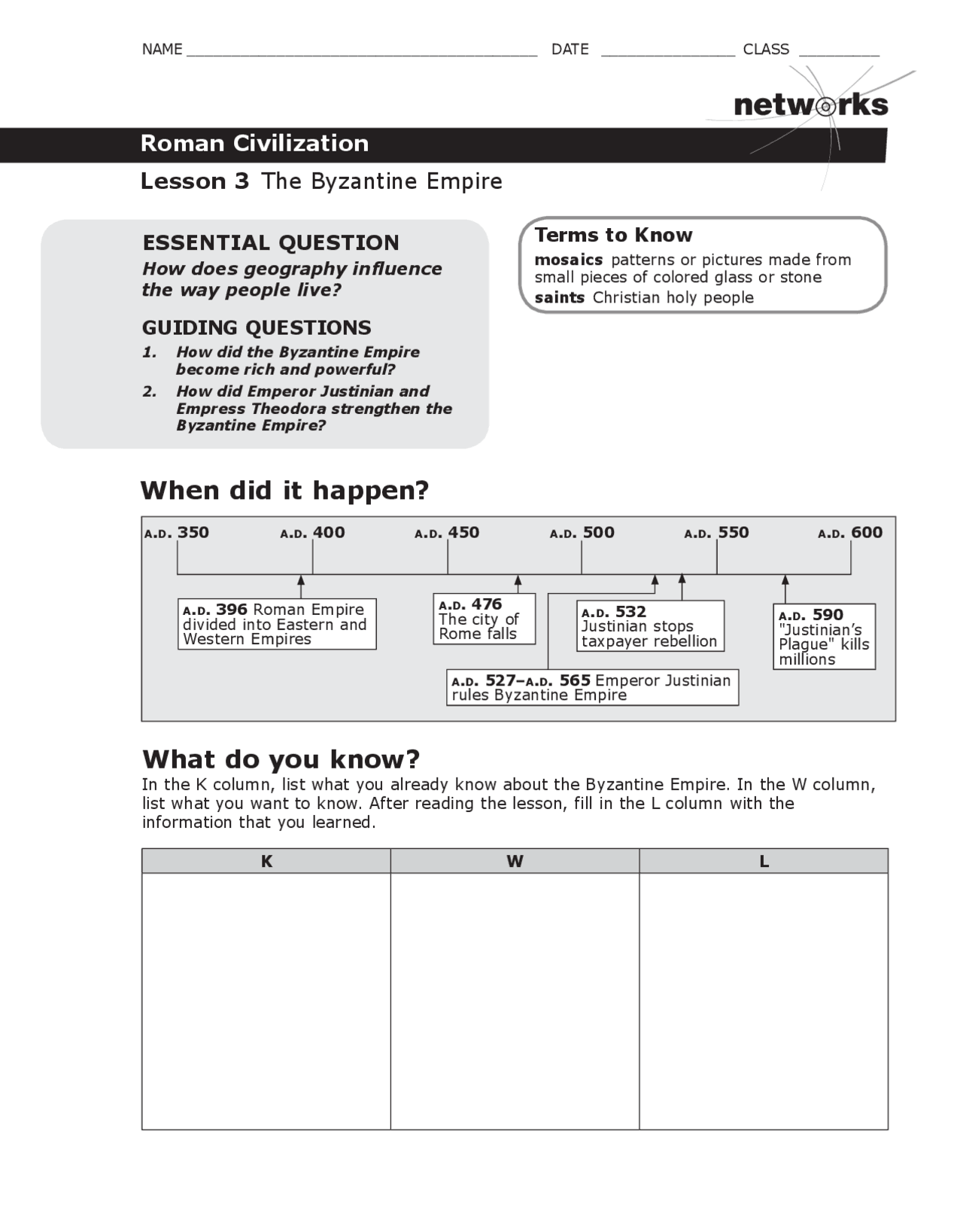 Roman Civilization: The Byzantine Empire - Lesson 3 | Study notes ...