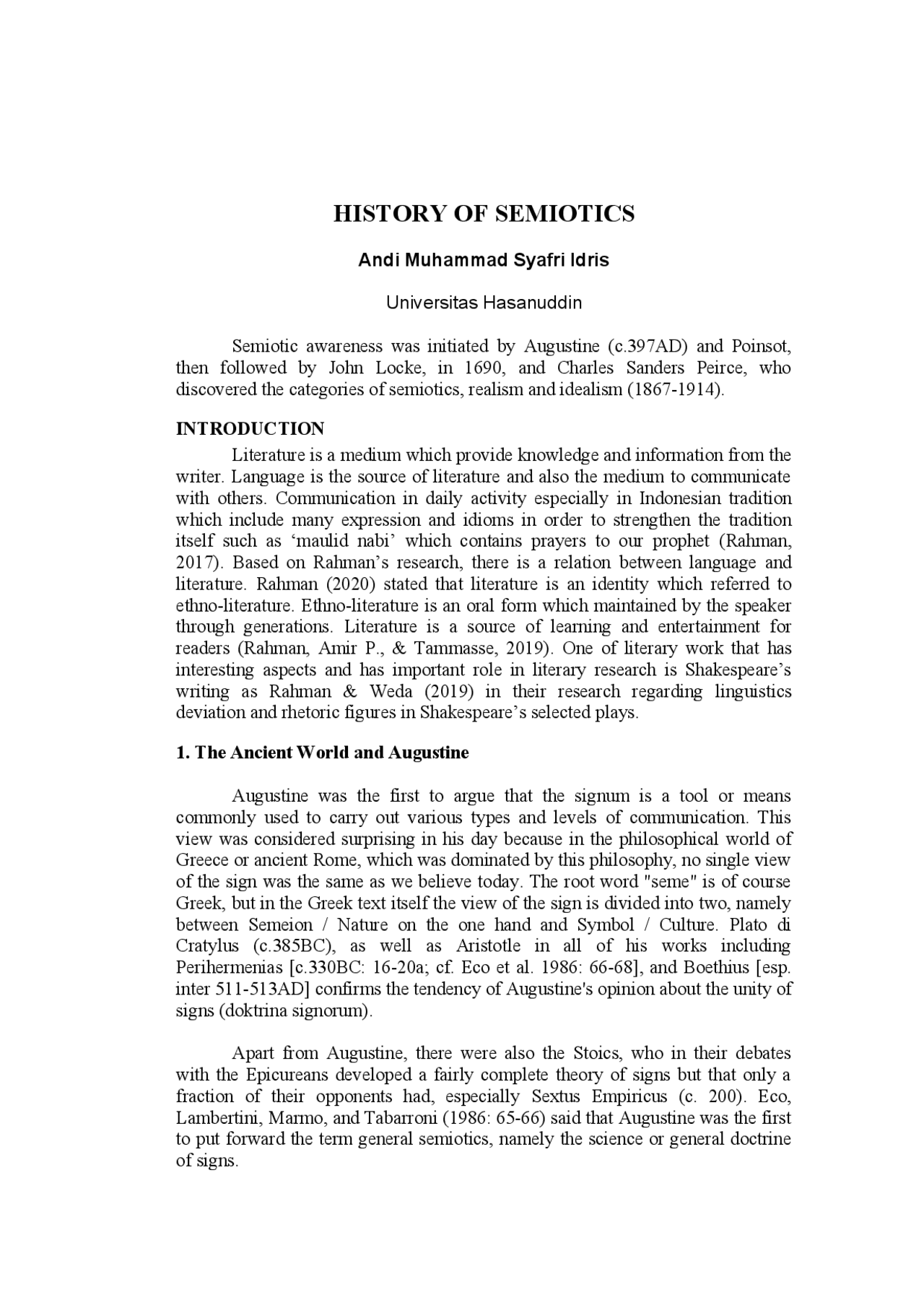 History Of Semiotics Exercises Semiotics Docsity