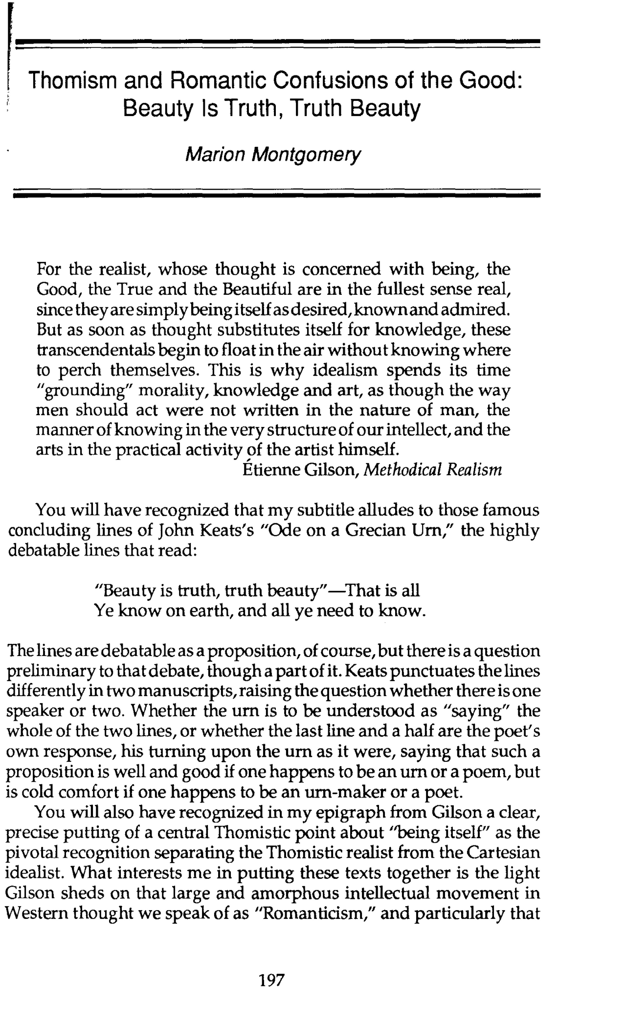 ! Thomism and Romantic Confusions of the Good: Beauty Is ... | Slides ...