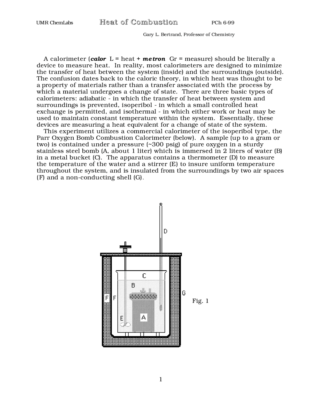 Heat of Combustion | Lecture notes Chemistry | Docsity