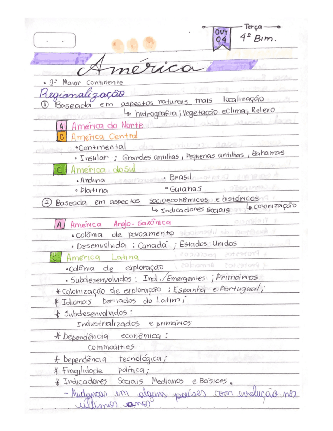 Resumo- Américas- central- latina- | Resumos Geografia | Docsity