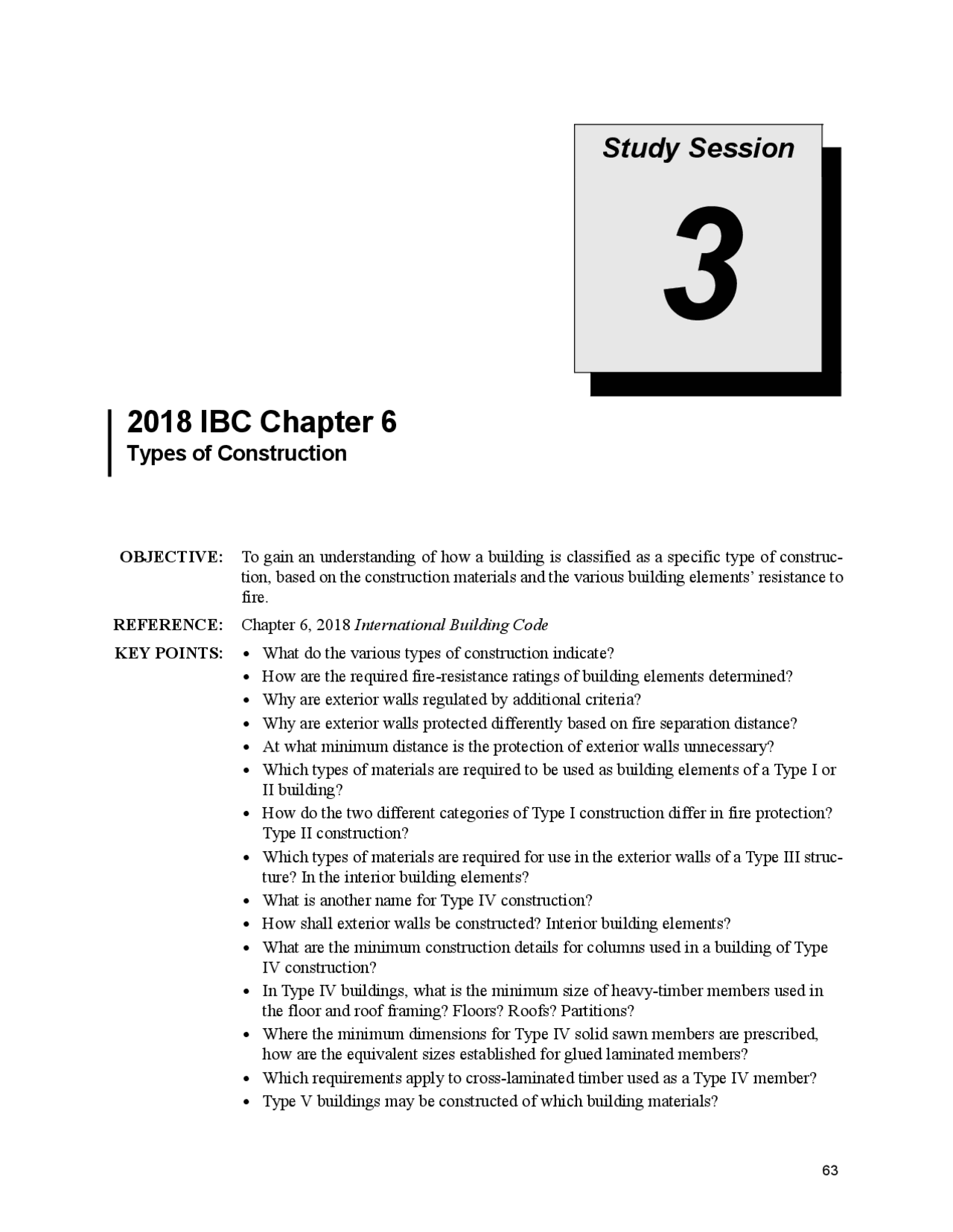 2018 IBC Chapter 6— | Exams Construction | Docsity
