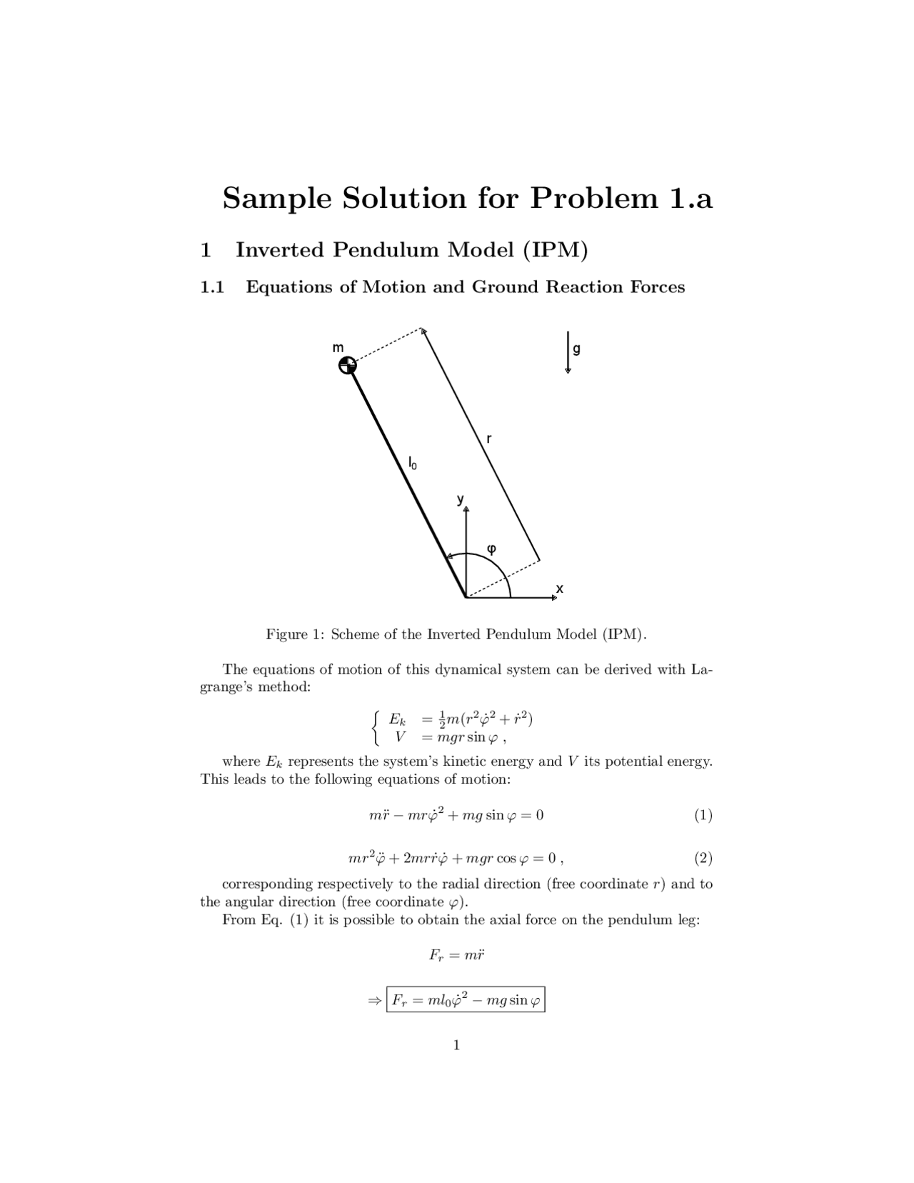Sample Solution for Problem 1.a | Schemes and Mind Maps Dynamics | Docsity