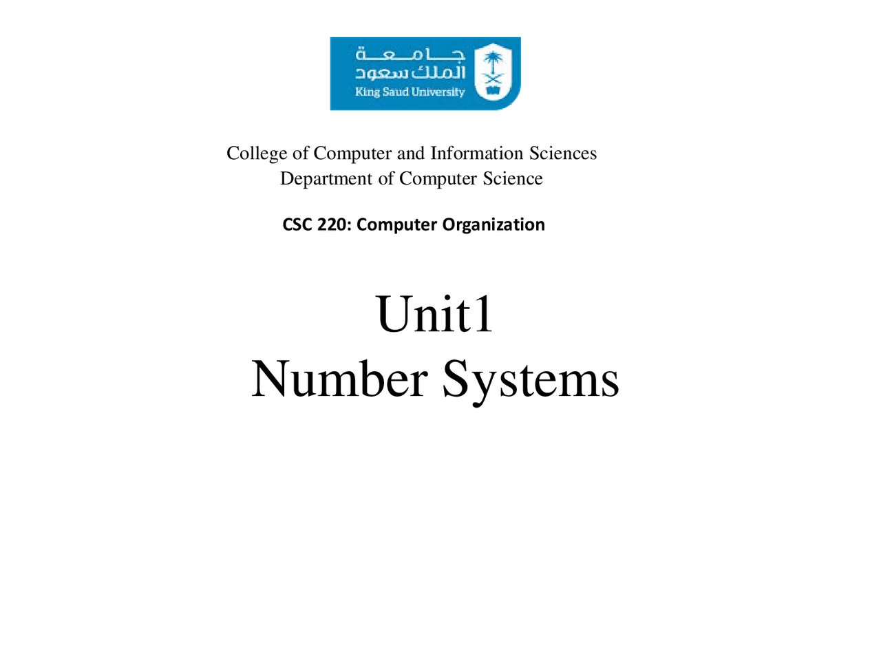 Common Number Systems Slides Computer Science Docsity