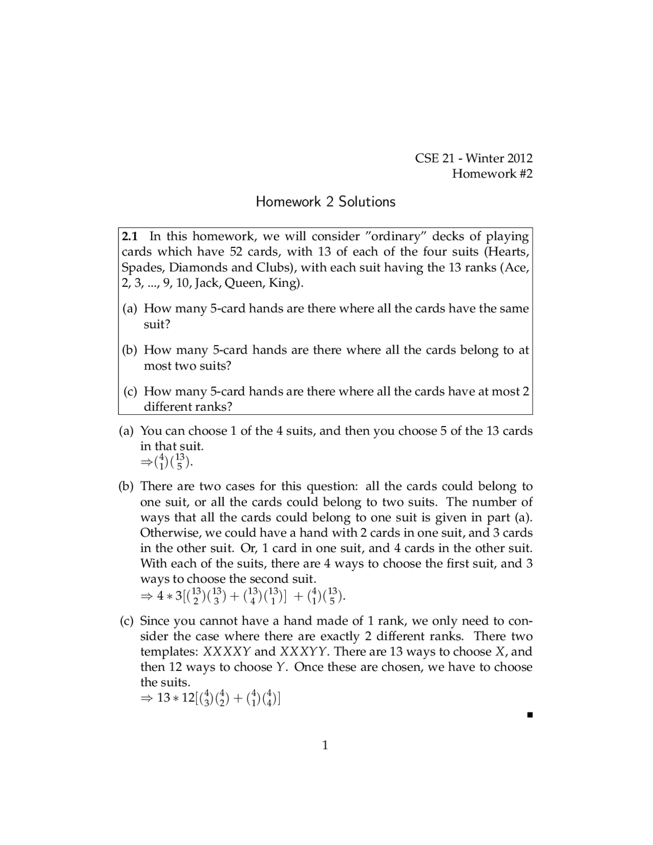 Homework 2 Solutions | Slides Pre-Calculus | Docsity