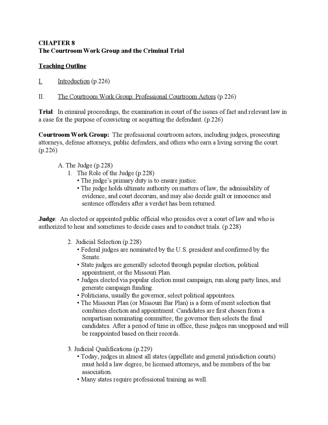 CHAPTER 8 The Courtroom Work Group and the Criminal ... | Exams Law ...