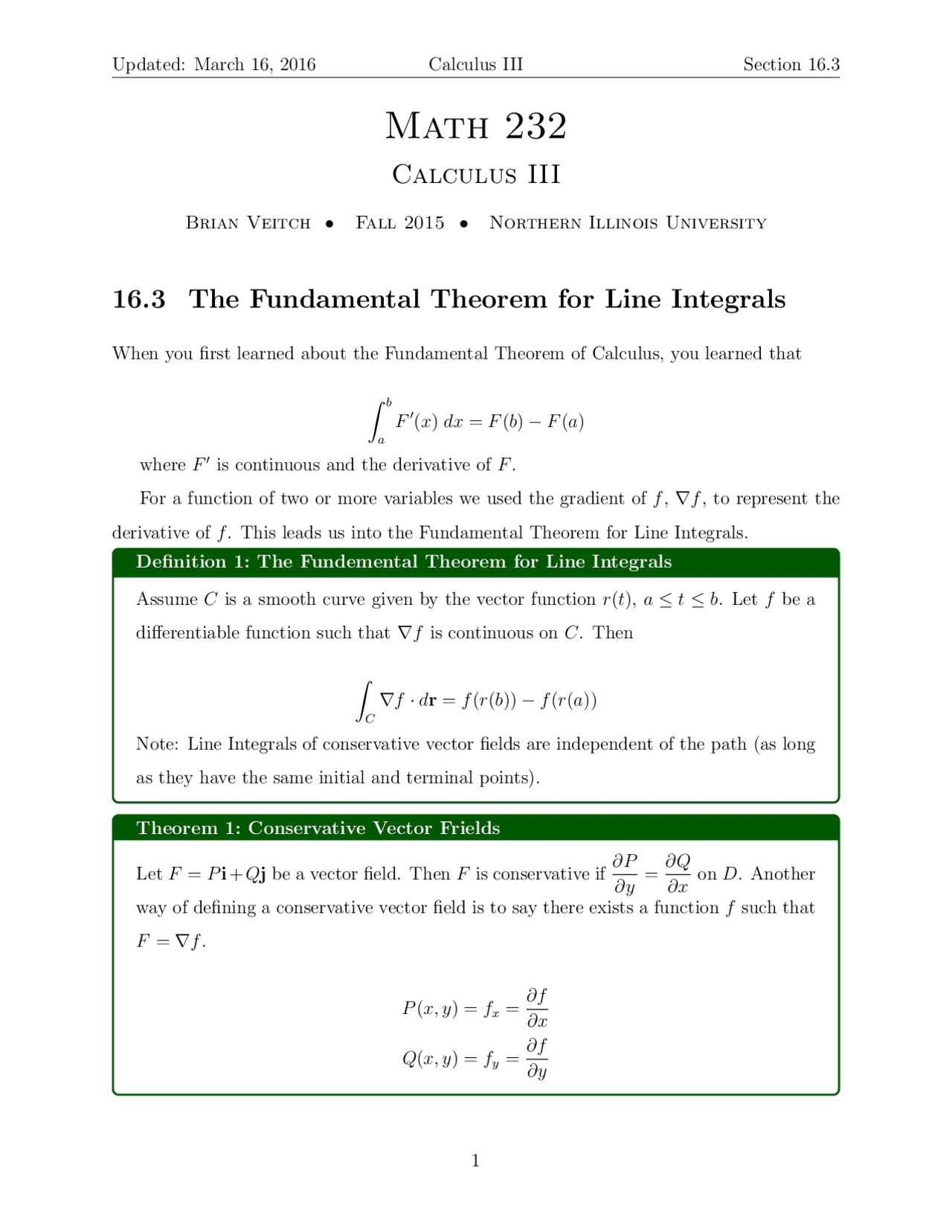 16.3 - The Fundamental Theorem for Line Integrals | Schemes and Mind ...