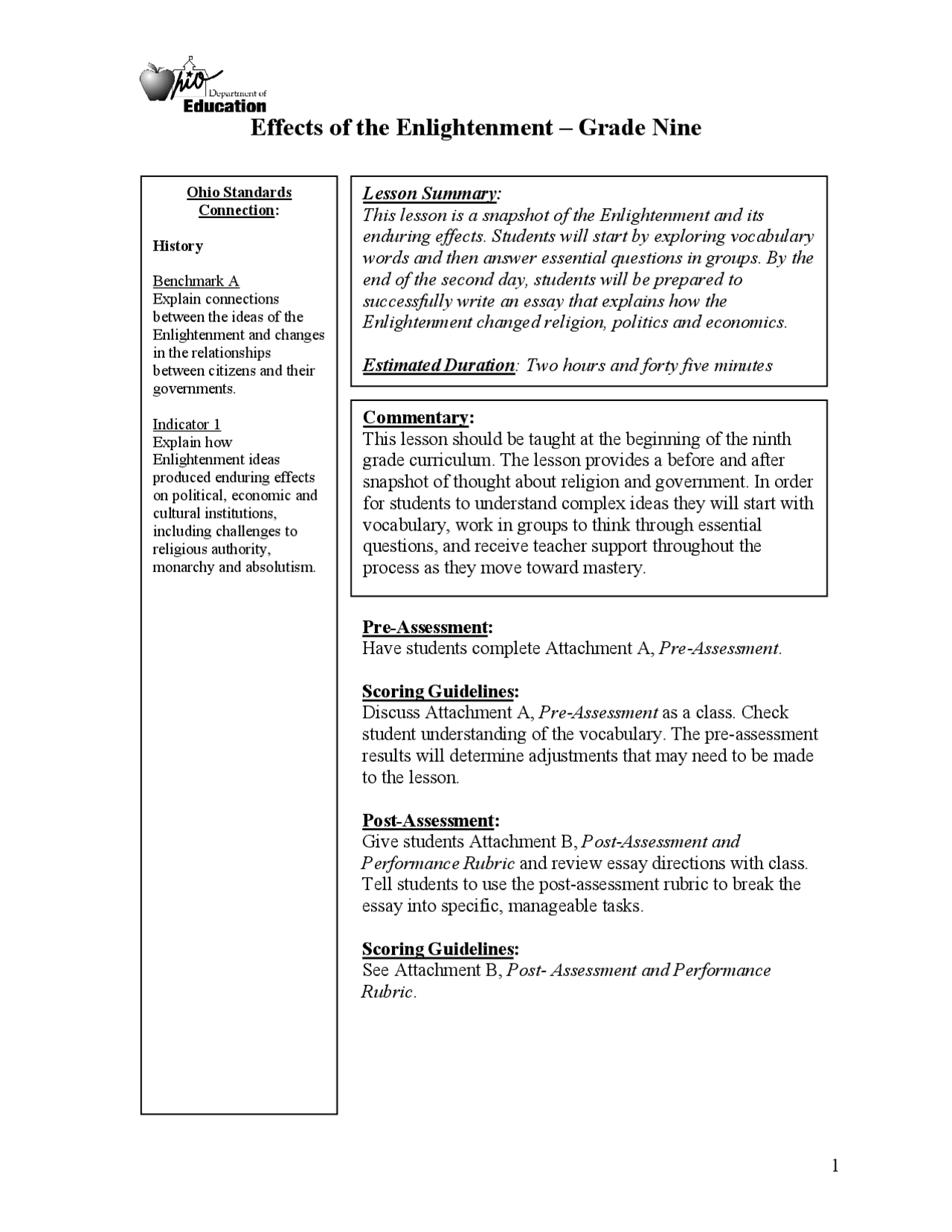 Effects of the Enlightenment – Grade Nine | Slides Religion | Docsity
