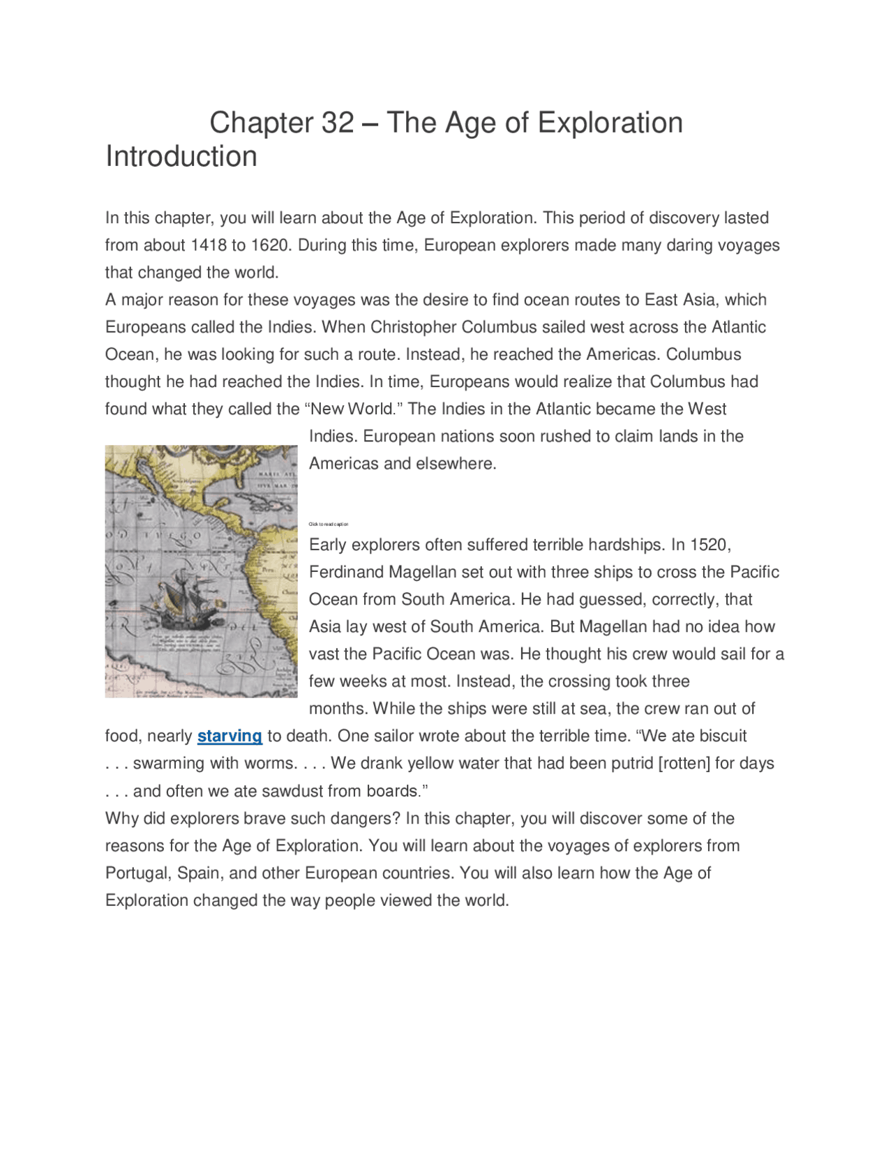 Chapter 32 – The Age of Exploration Introduction | Exams Spanish | Docsity