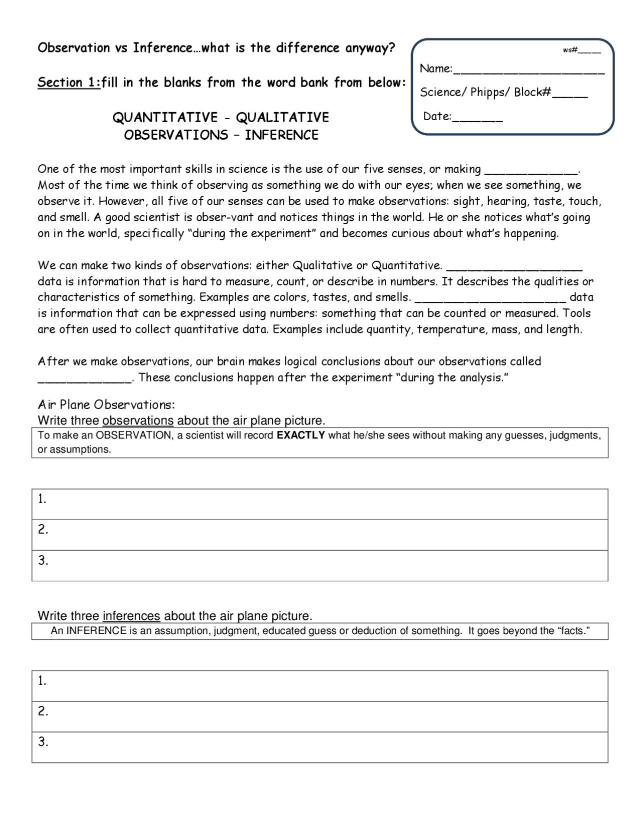 Observation vs Inference…what is the difference anyway? | Exams ...