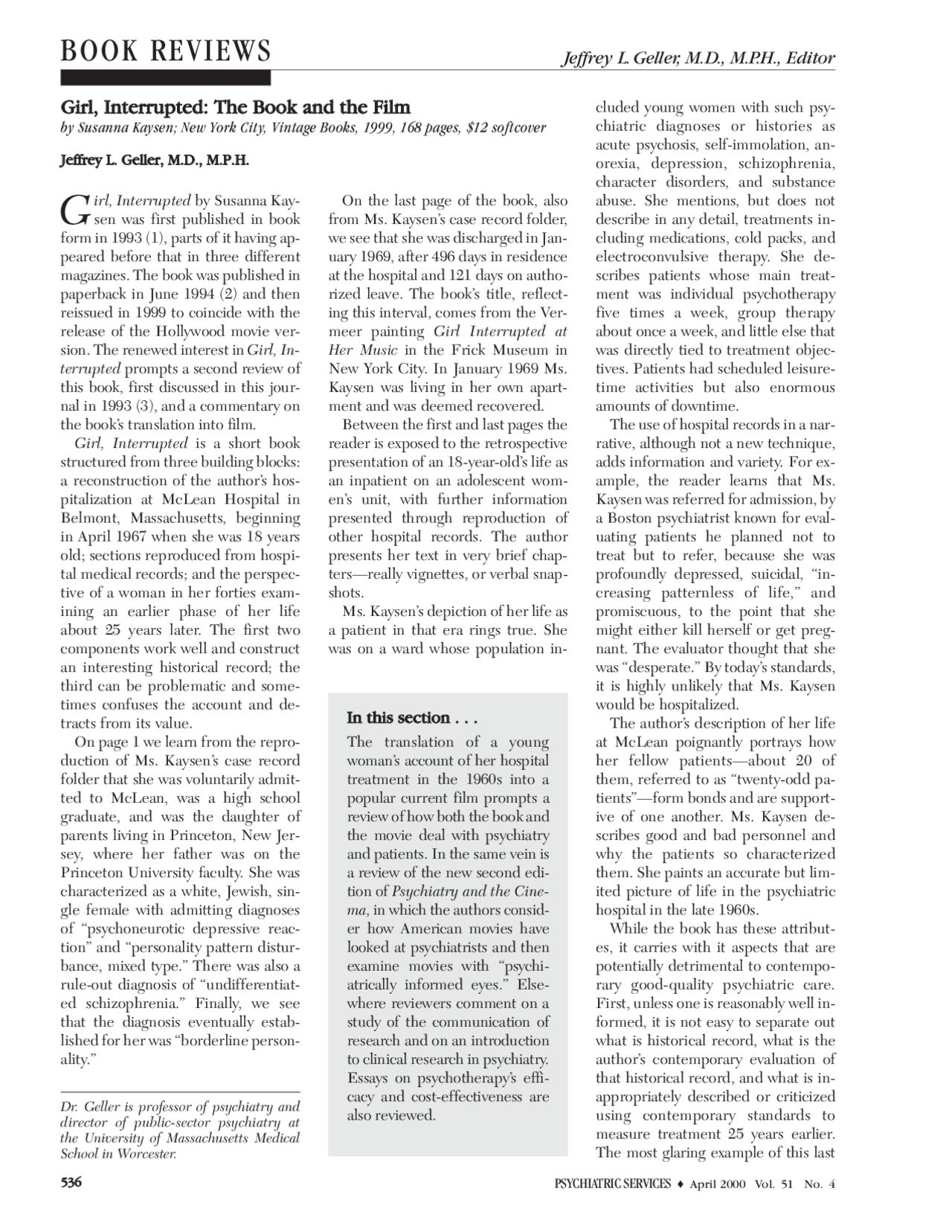 Girl, Interrupted: The Book and the Film | Schemes and Mind Maps ...