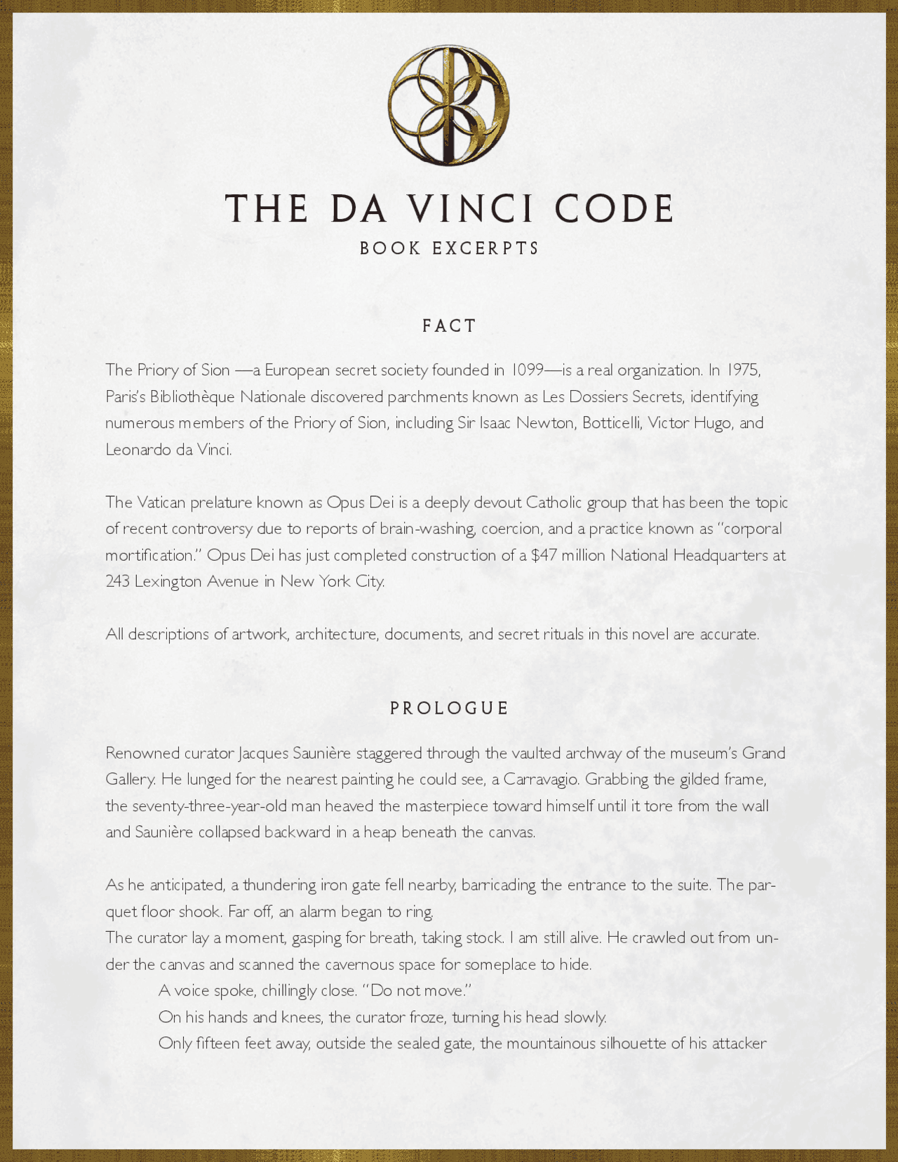 The Da Vinci Code | Slides Art | Docsity