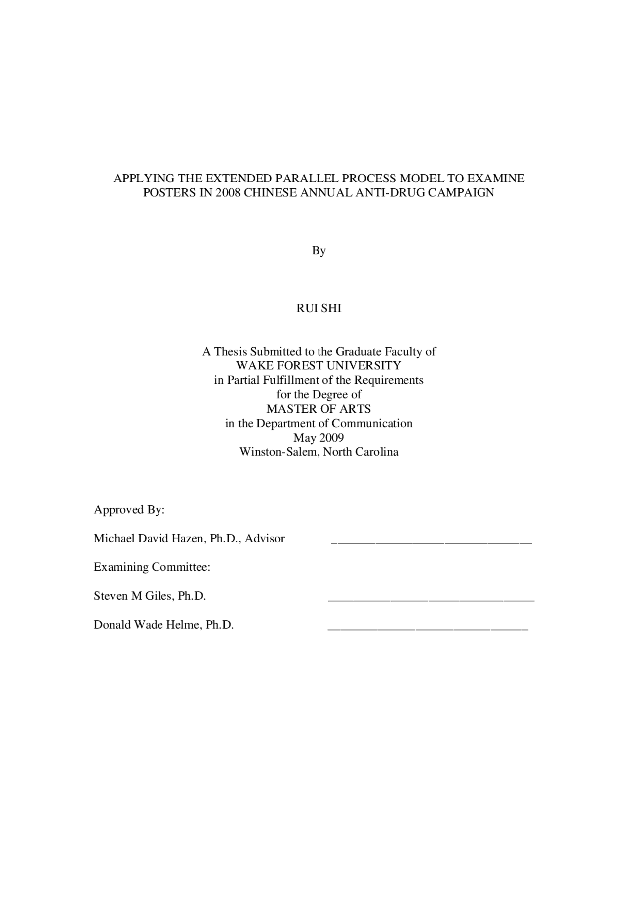 Applying The Extended Parallel Process Model To Examine Exercises Chinese Docsity