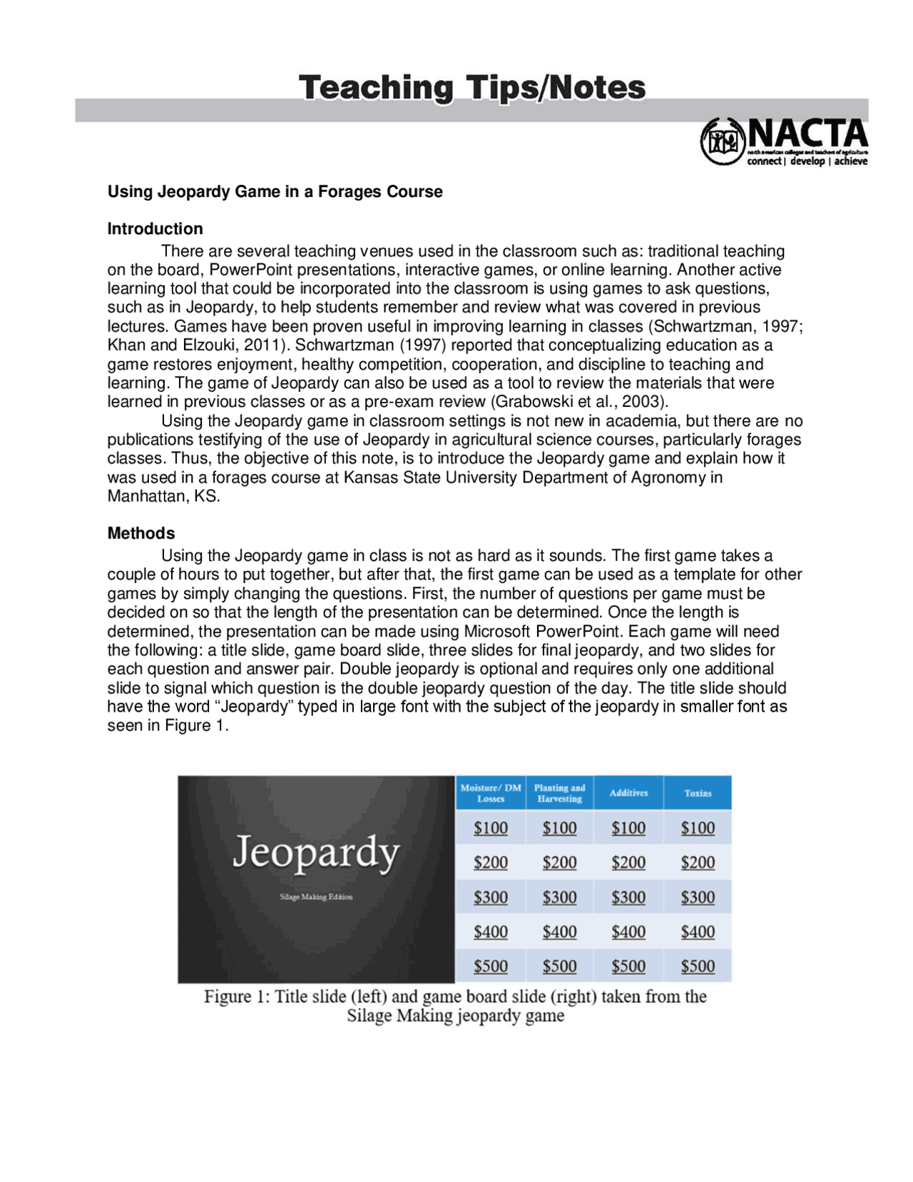 Using Jeopardy Game in a Forages Course Introduction | Exams Agronomy ...