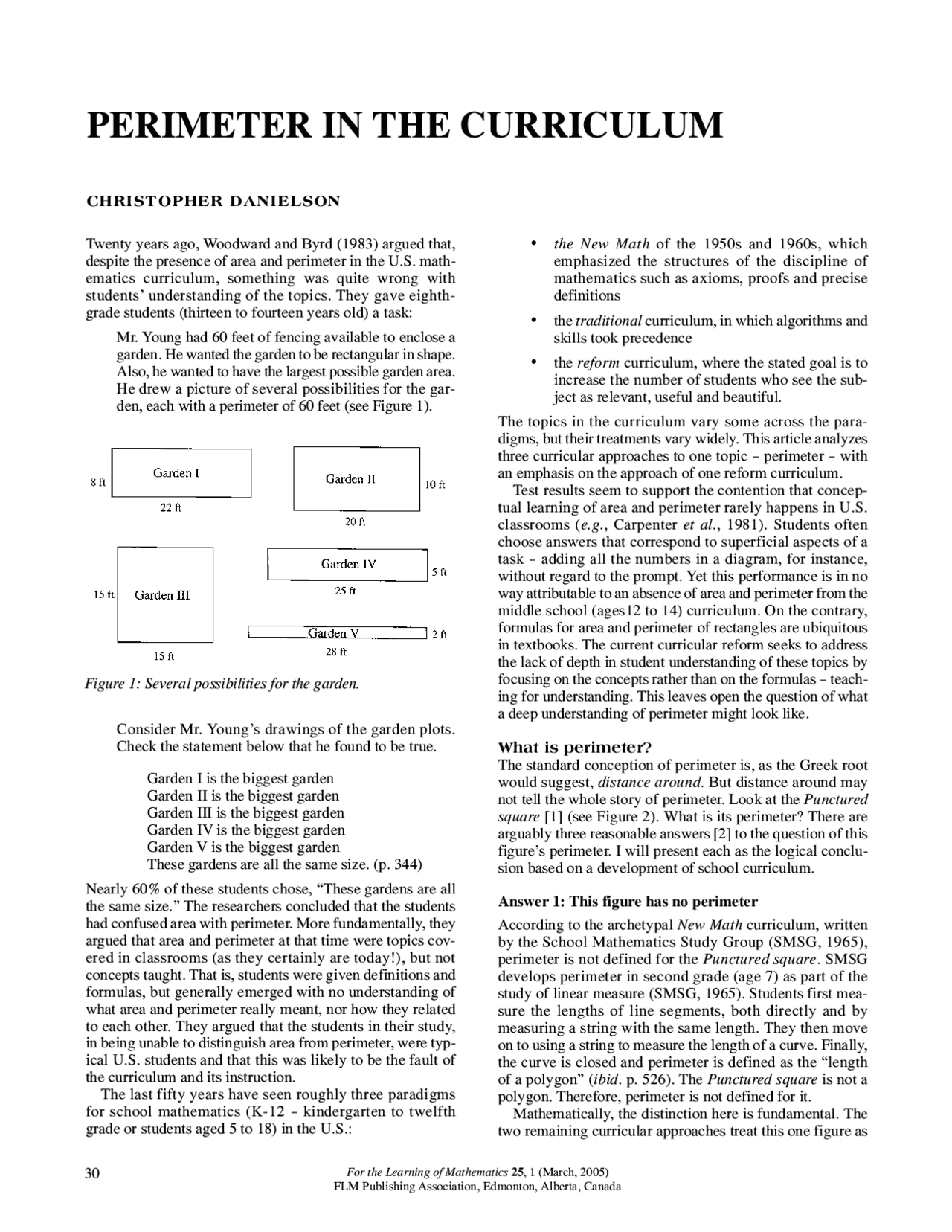 PERIMETER IN THE CURRICULUM | Summaries Mathematics | Docsity