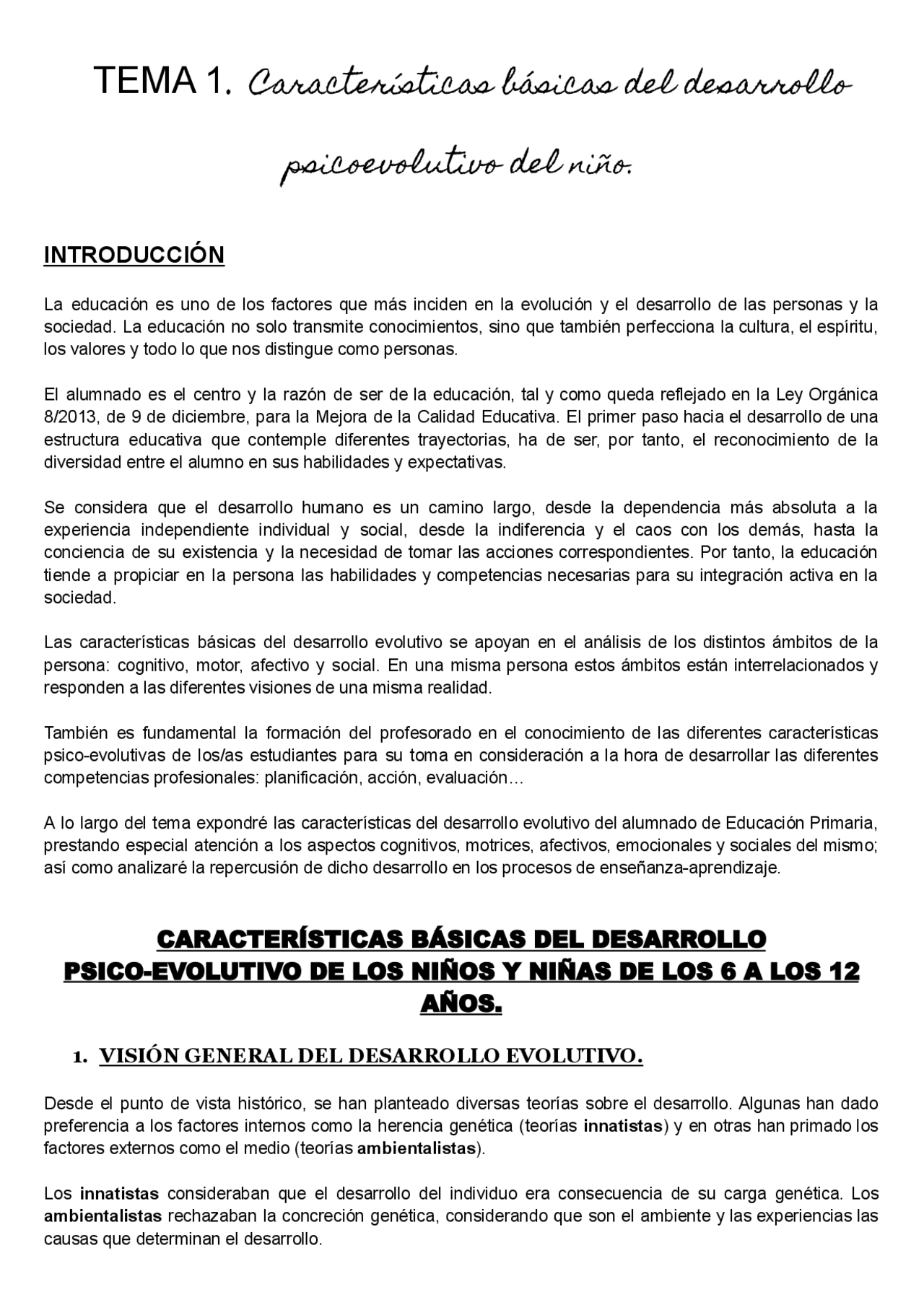 Tema 1 oposiciones de magisterio de educación primaria | Resúmenes de ...