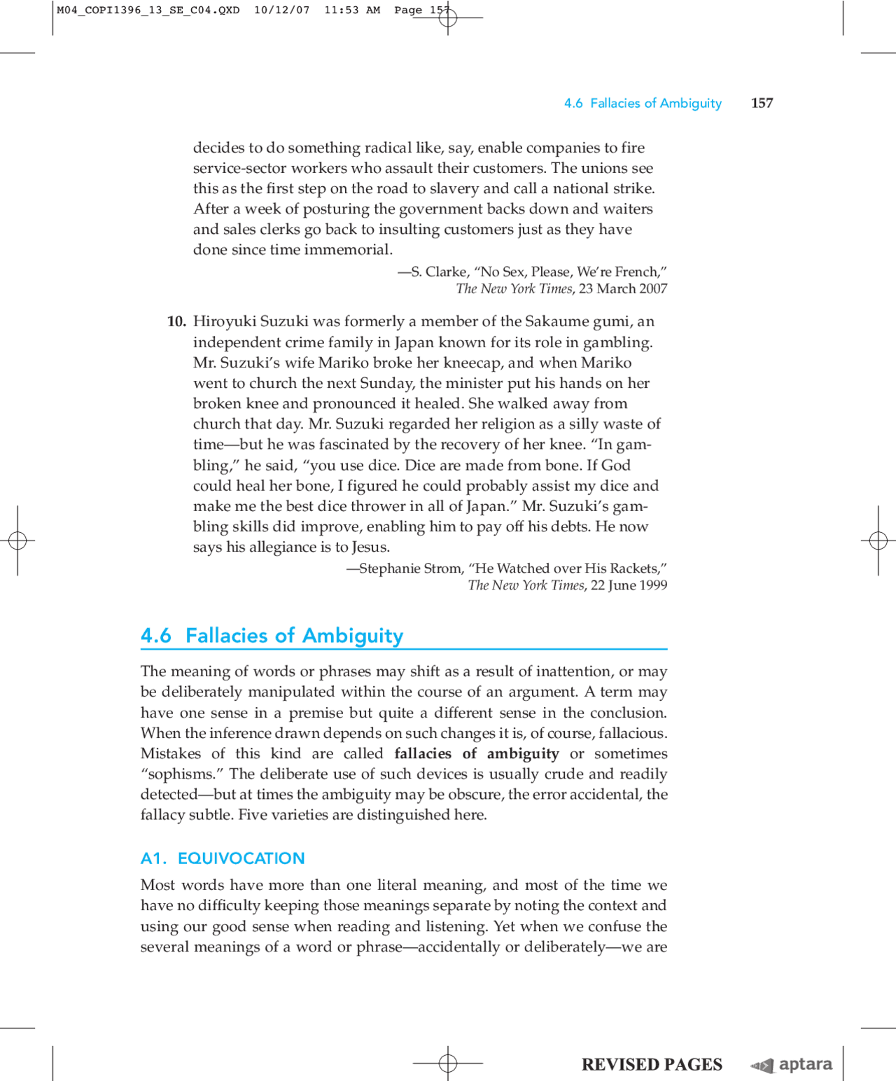 4.6 Fallacies of Ambiguity | Summaries Construction | Docsity